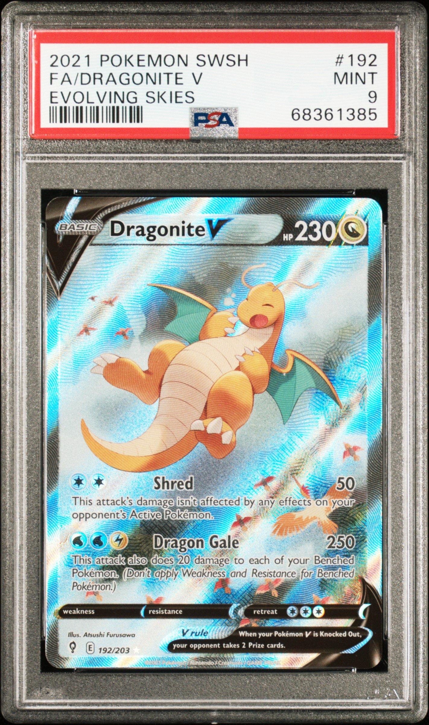 2021 Pokemon Sword & Shield Evolving Skies 192 Full Art/dragonite V PSA 9 | GameStop