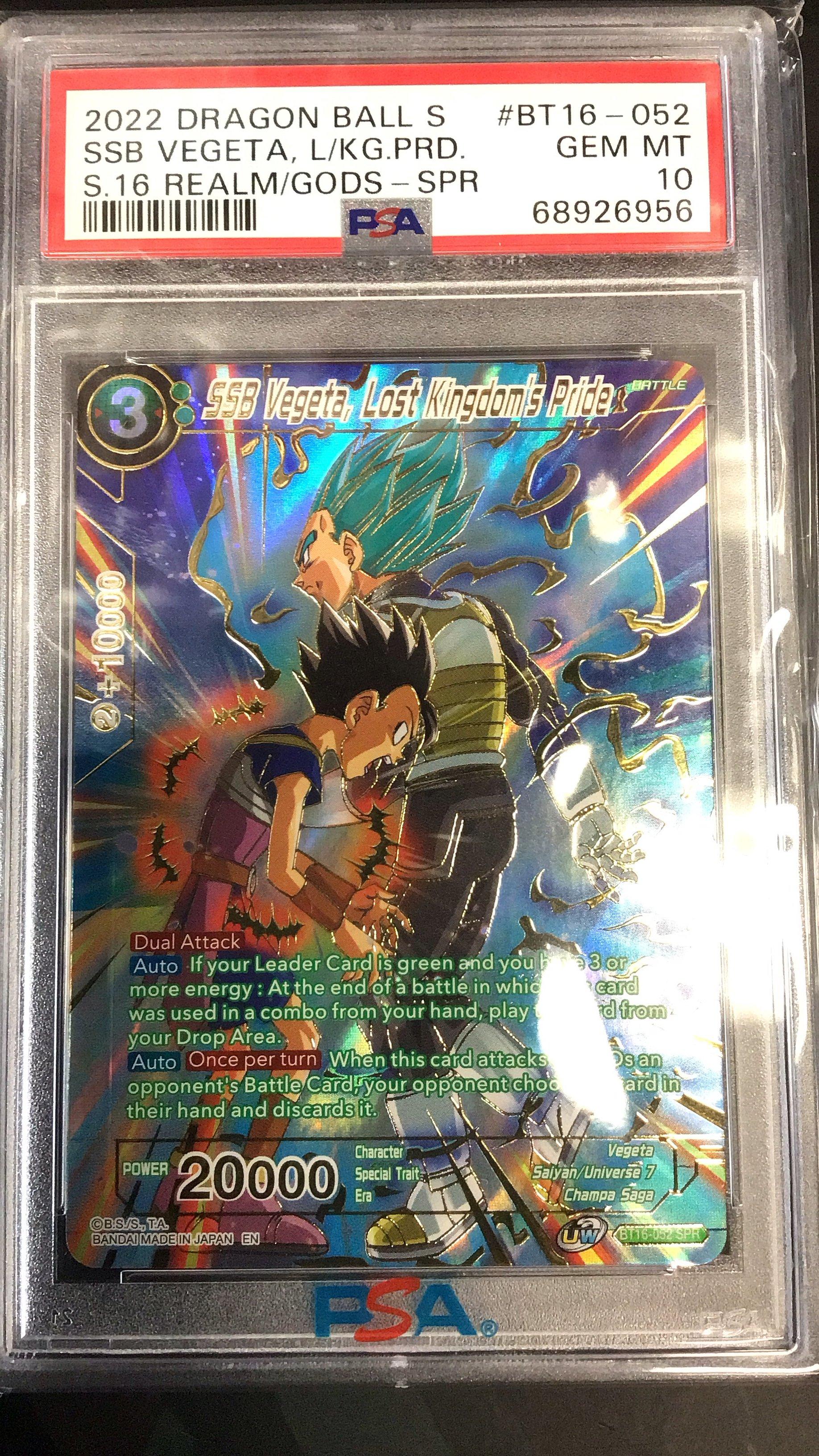 2022 Dragon Ball Super Card Game Series 16 Realm Of The Gods Bt16-052 Ssb Vegeta, L/k Pride PSA ...