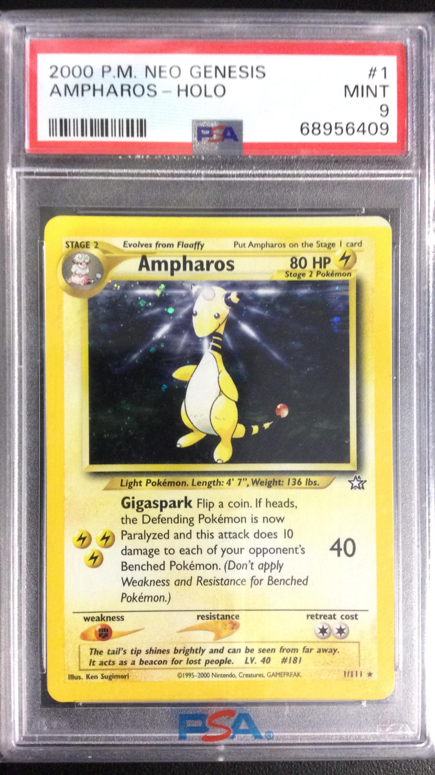 2000 Pokemon Neo Genesis 1 Ampharos-holo PSA 9 | GameStop