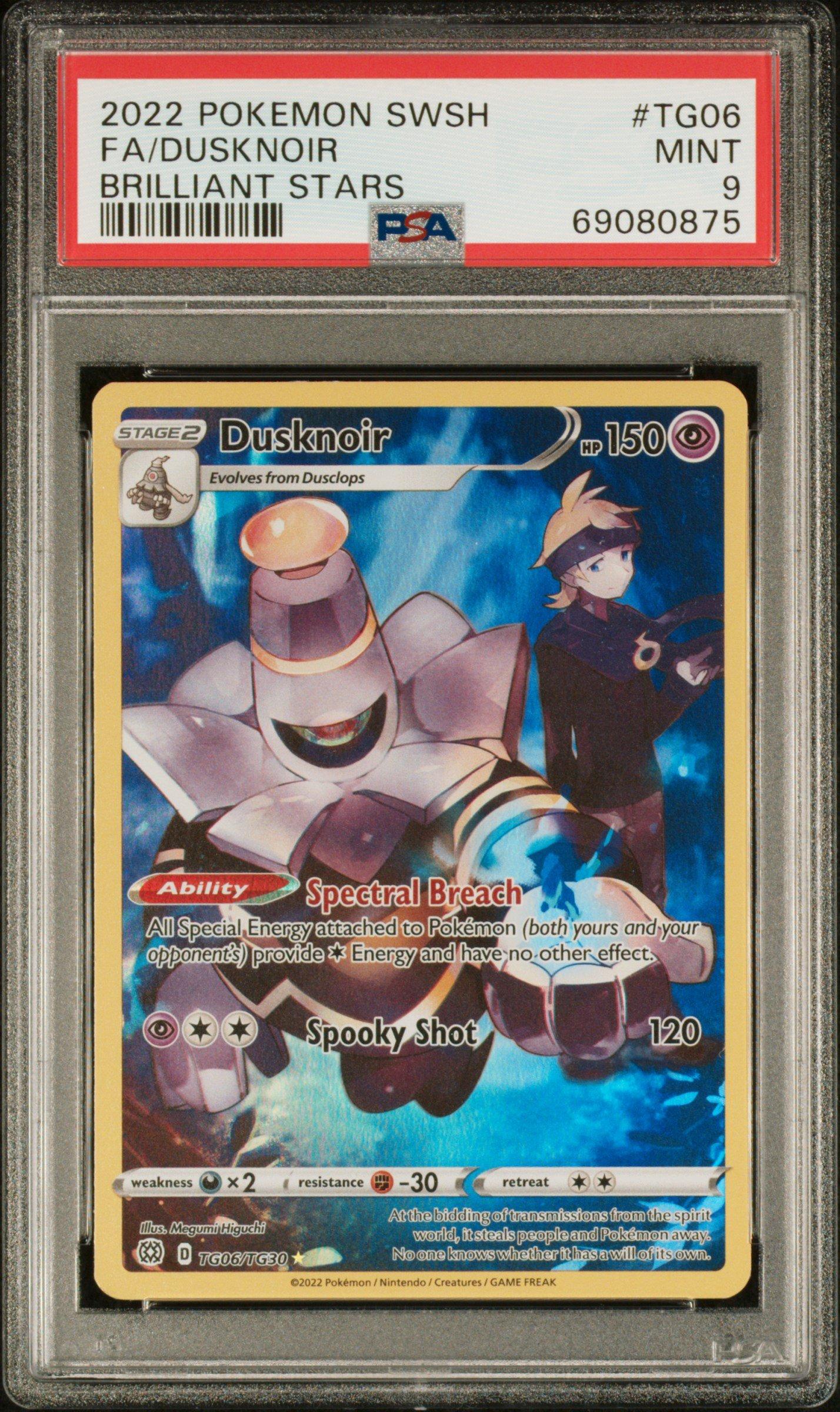 2022 Pokemon Sword & Shield Brilliant Stars Tg06 Full Art/dusknoir PSA ...
