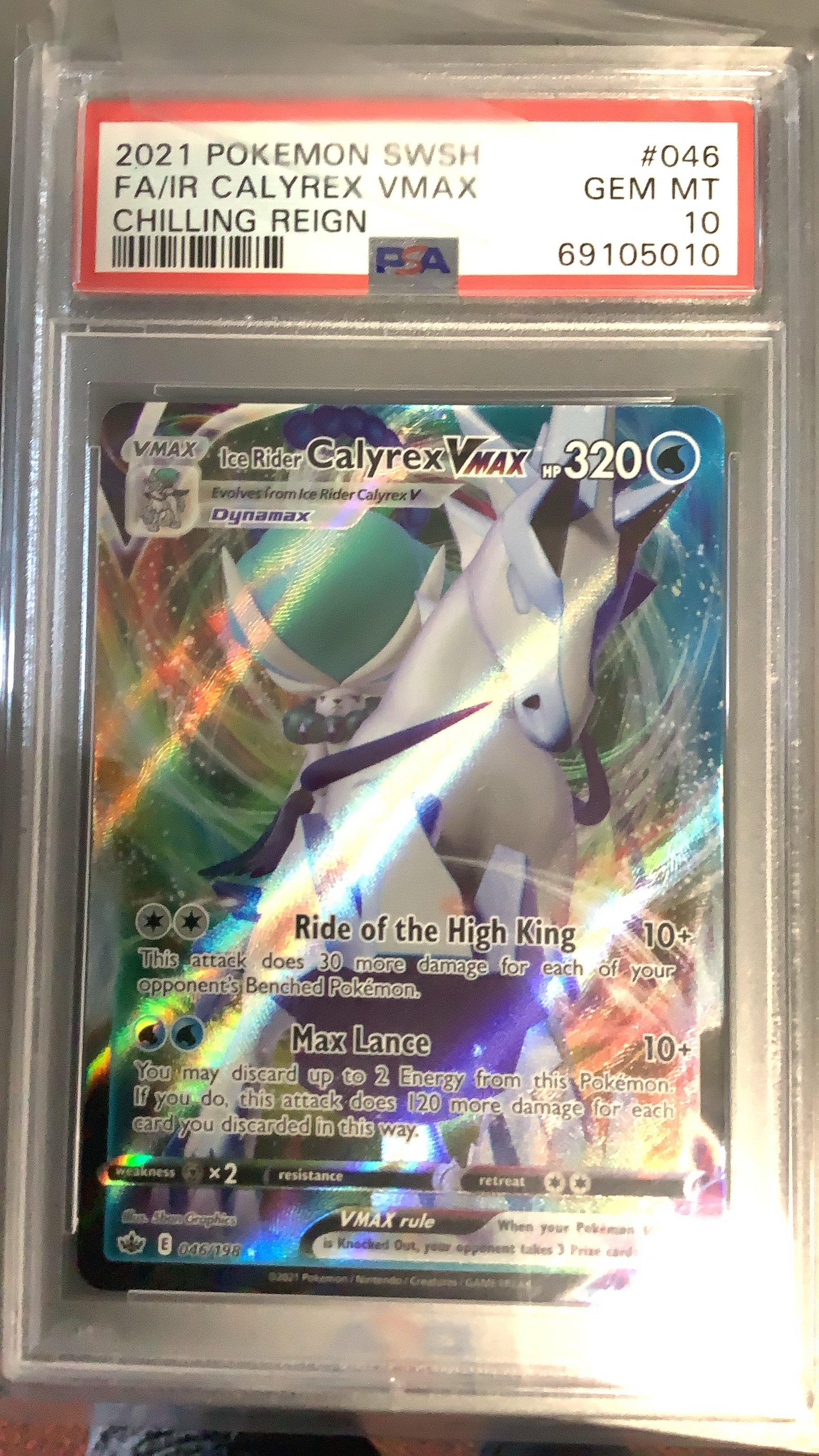 2021 Pokemon Sword & Shield Chilling Reign 046 Fa/ir Calyrex Vmax PSA ...