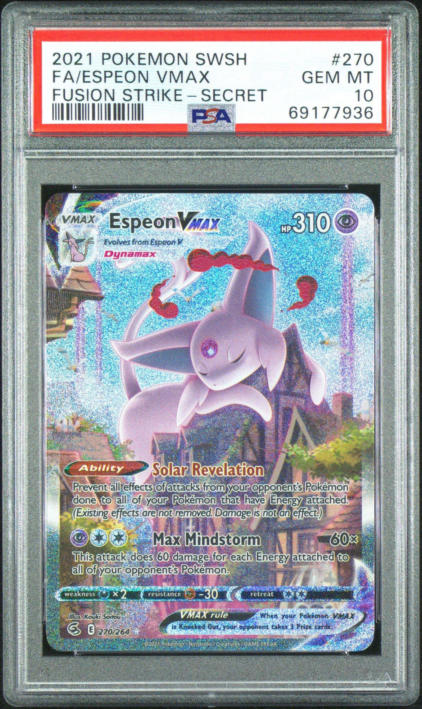 2021 Pokemon Sword & Shield Fusion Strike 270 Full Art/espeon Vmax Secret PSA 10 | GameStop