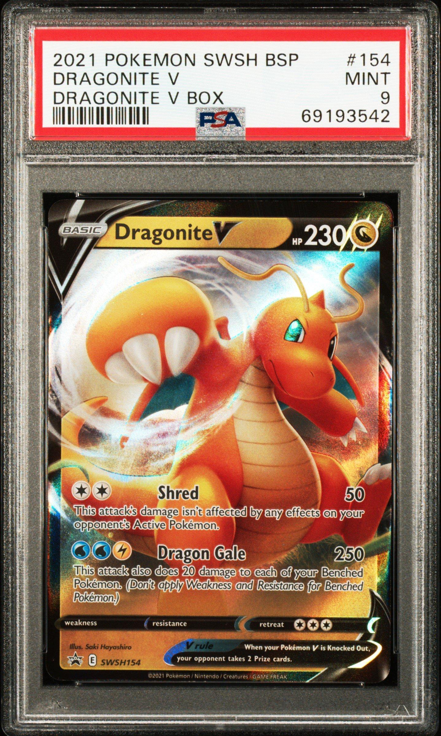 2021 Pokemon Swsh Black Star Promo 154 Dragonite V Dragonite V Box PSA 9 | GameStop