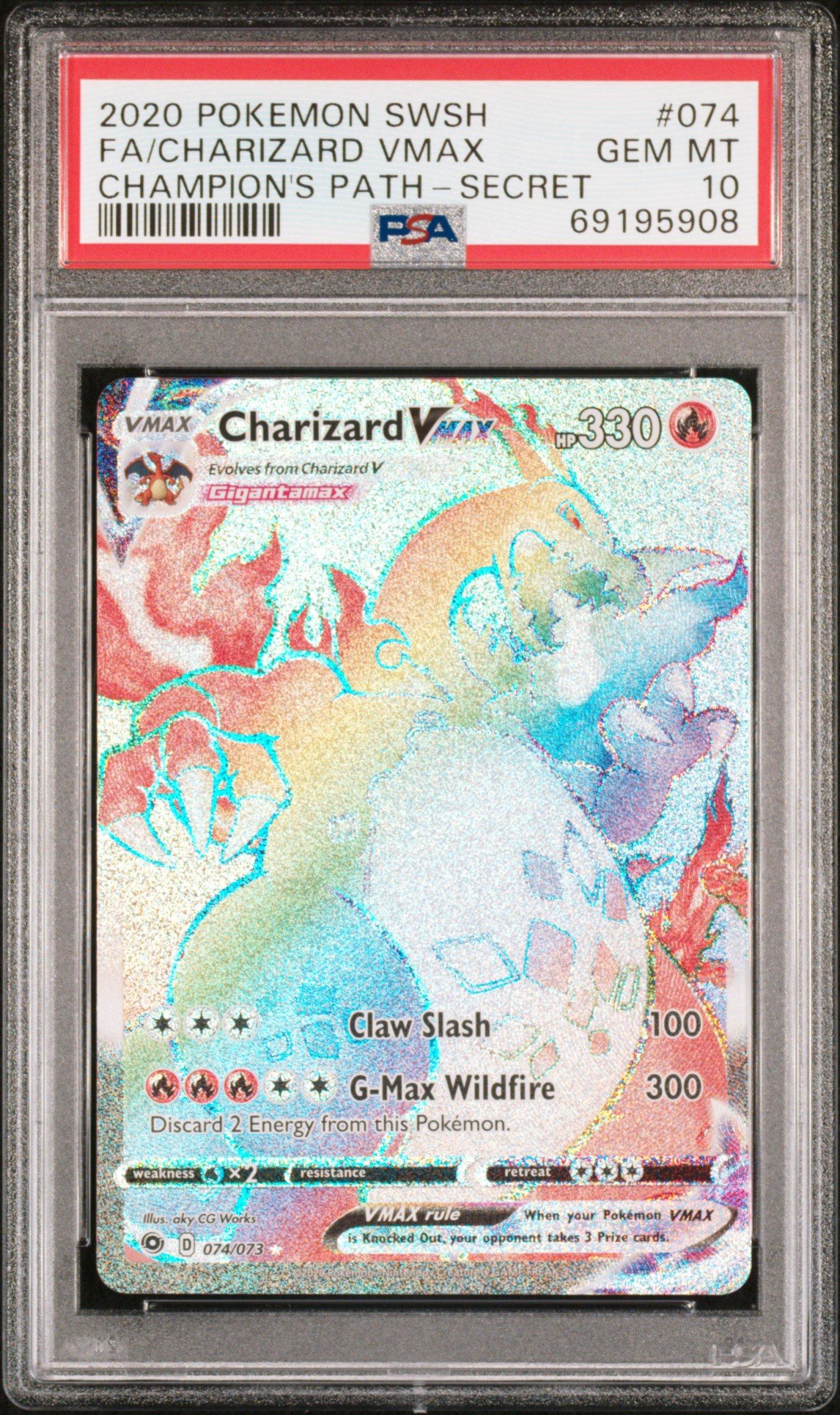2020 Pokemon Sword & Shield Champion's Path 074 Full Art/charizard Vmax Secret PSA 10 | GameStop