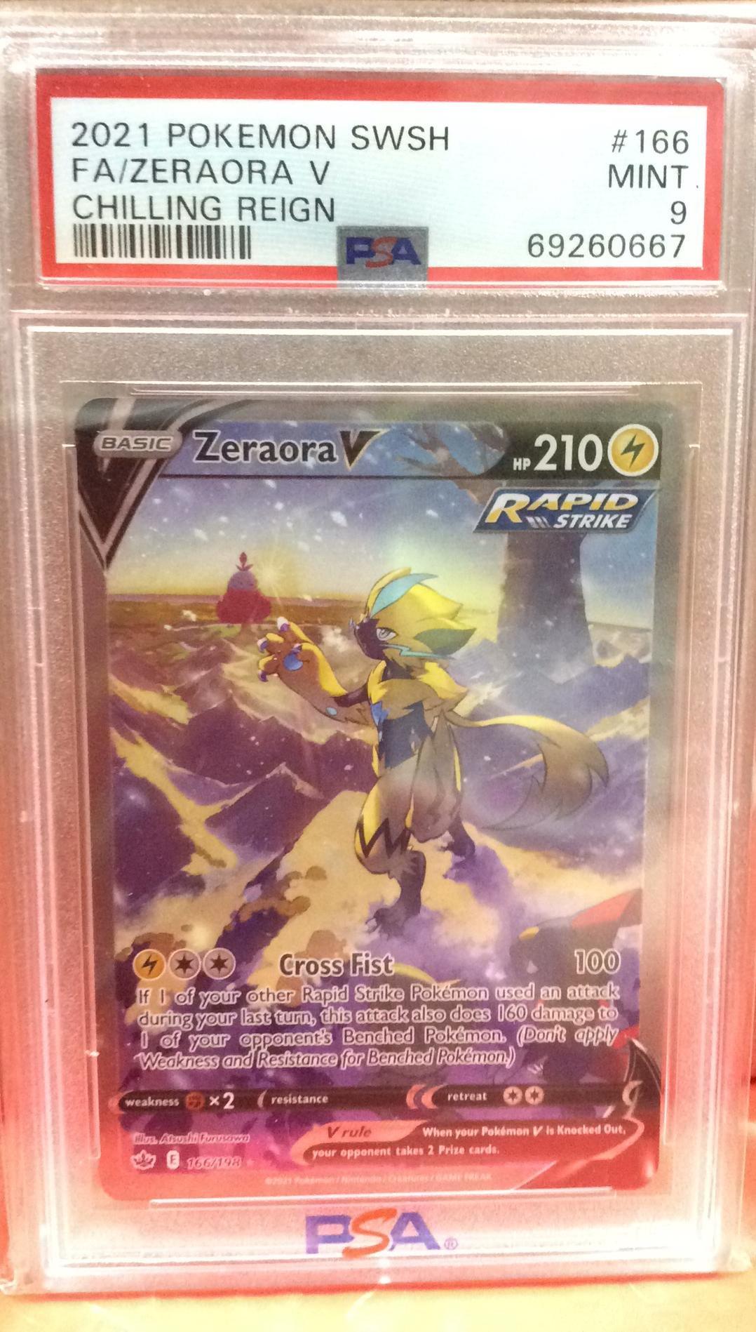 2021 Pokemon Sword & Shield Chilling Reign 166 Full Art/zeraora V PSA 9 | GameStop
