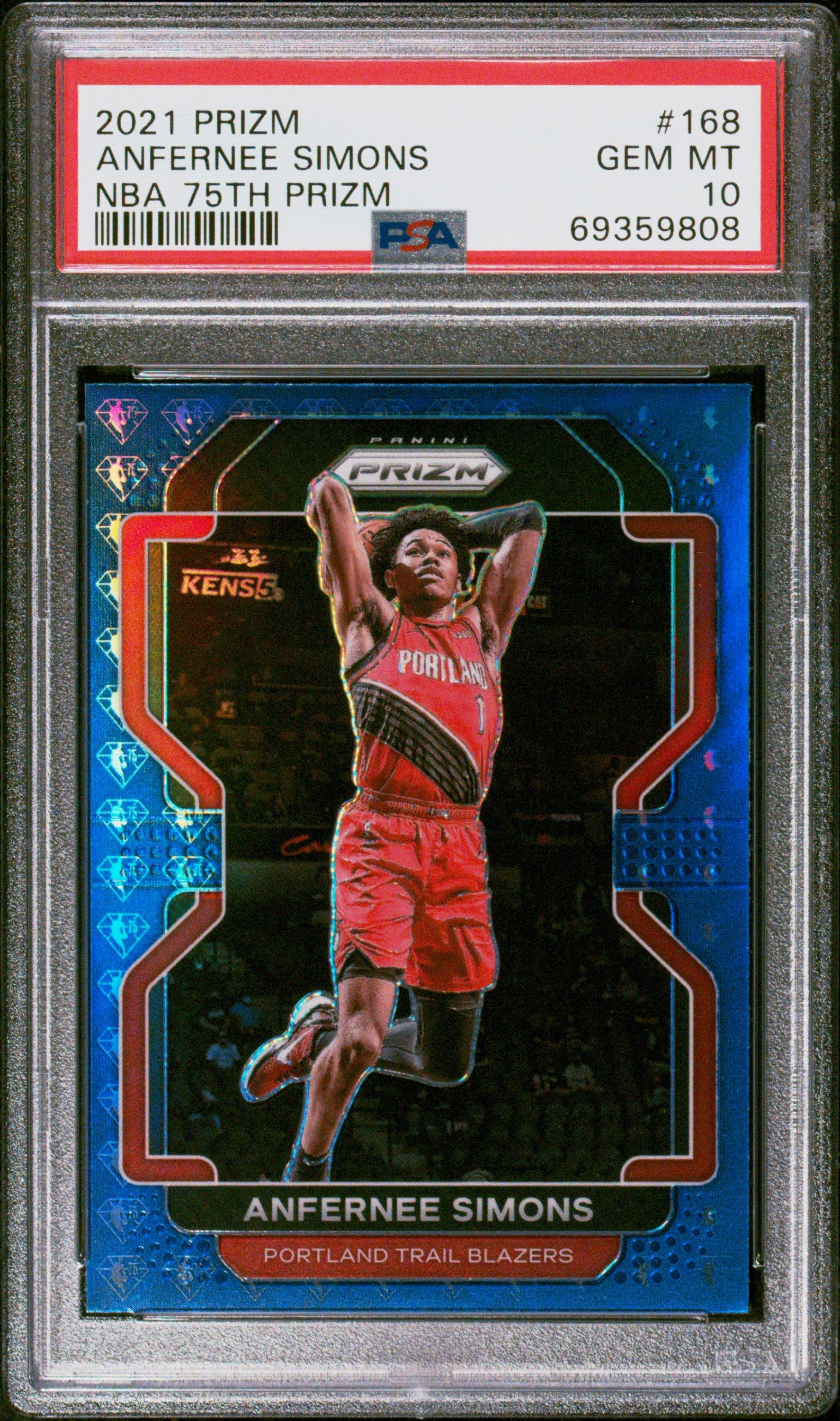 2021 Panini Prizm 168 Anfernee Simons Nba 75th Prizm PSA 10 | GameStop