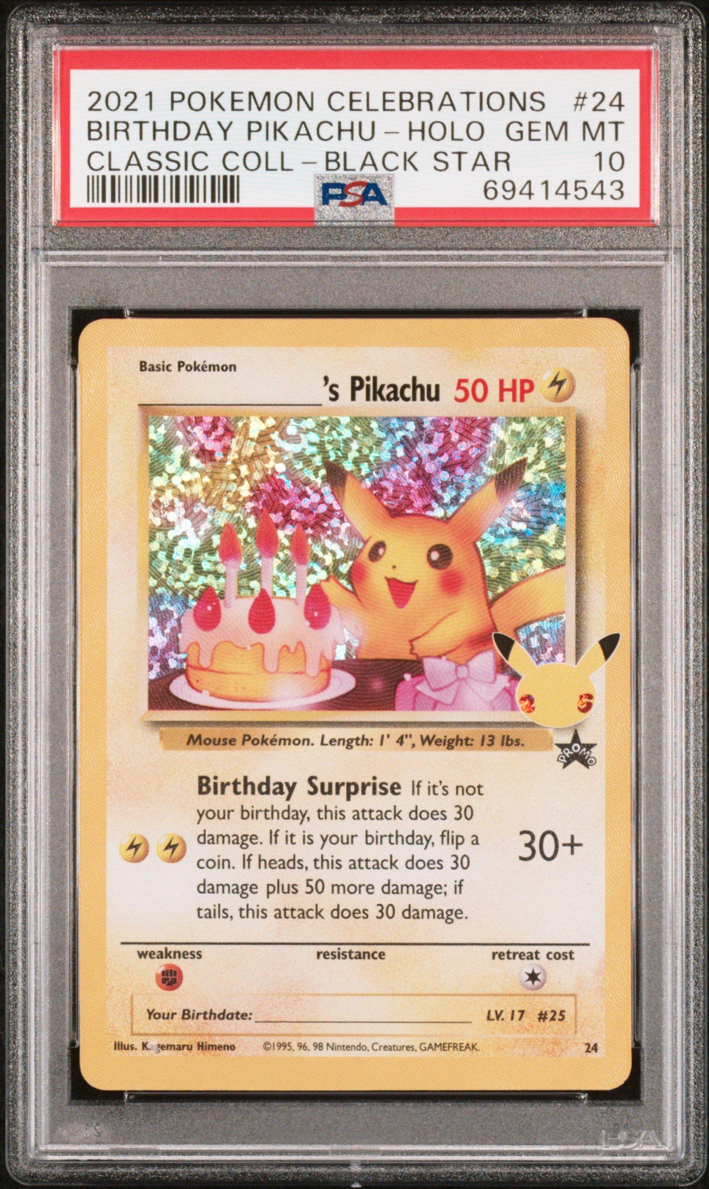 2021 Pokemon Celebrations Classic Collection 24 Birthday Pikachu-holo PSA 10 | GameStop
