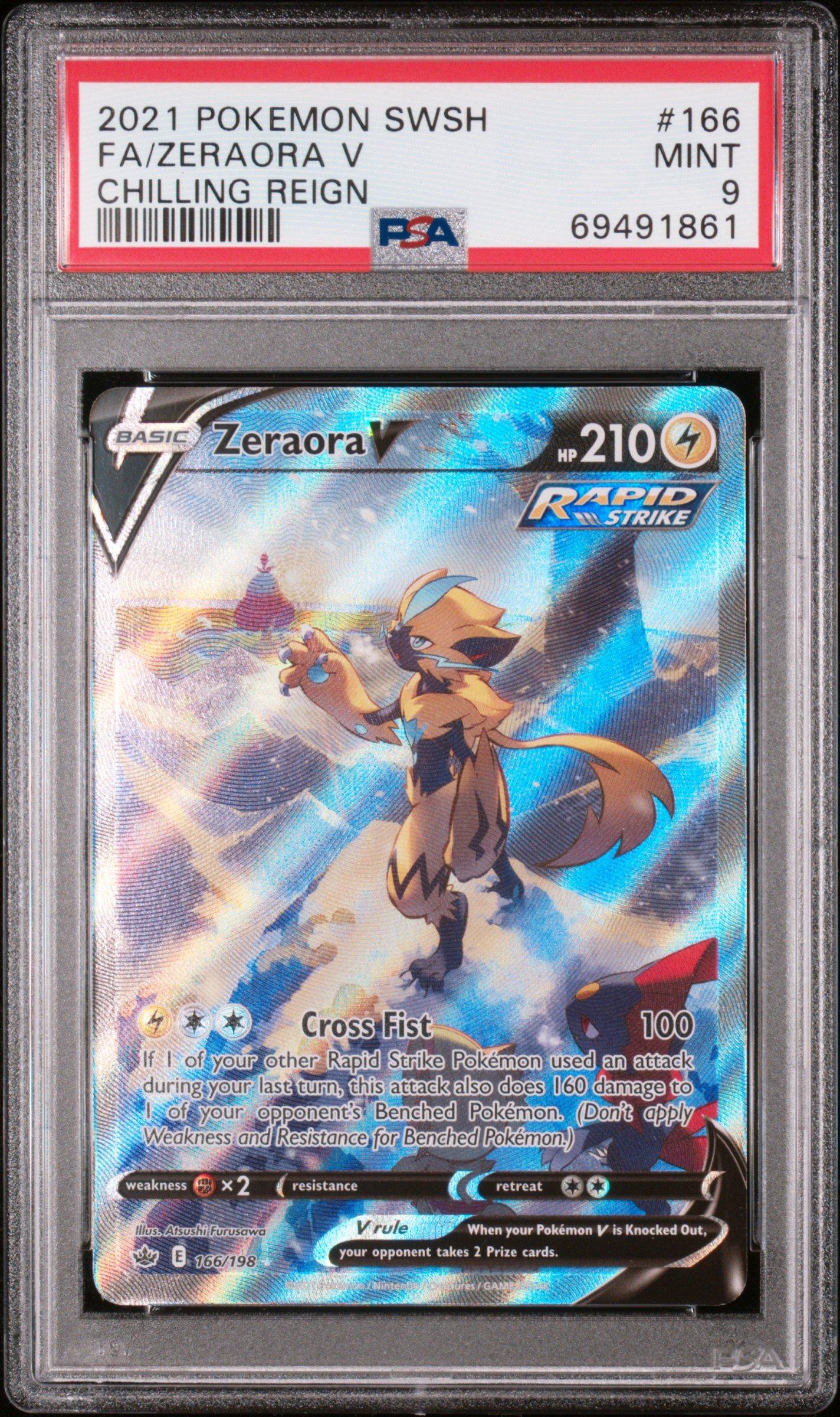 2021 Pokemon Sword & Shield Chilling Reign 166 Full Art/zeraora V PSA 9 | GameStop