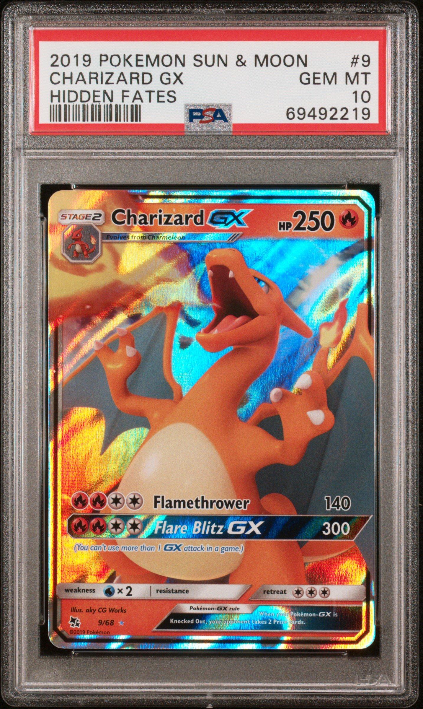 2019 Pokemon Sun & Moon Hidden Fates 9 Charizard Gx PSA 10 | GameStop