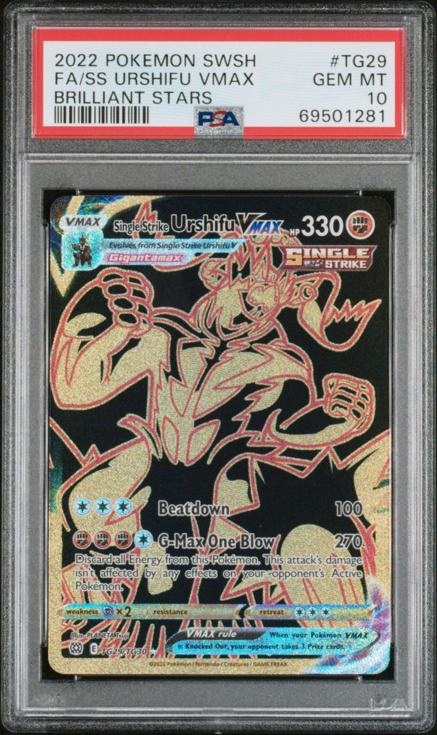 2022 Pokemon Sword & Shield Brilliant Stars Tg29 Fa/ss Urshifu Vmax PSA ...