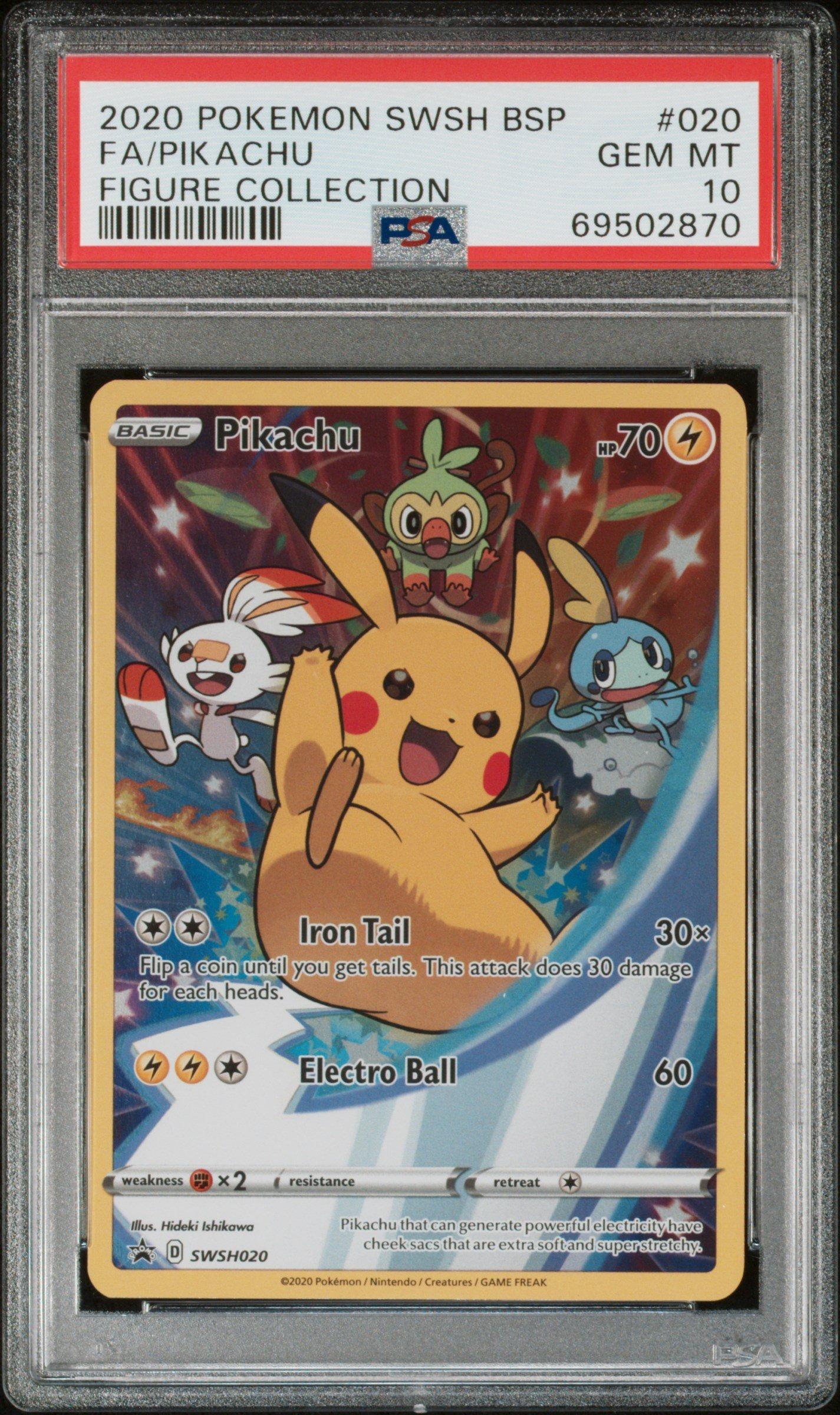 2020 Pokemon Swsh Black Star Promo 020 Full Art/pikachu Figure ...