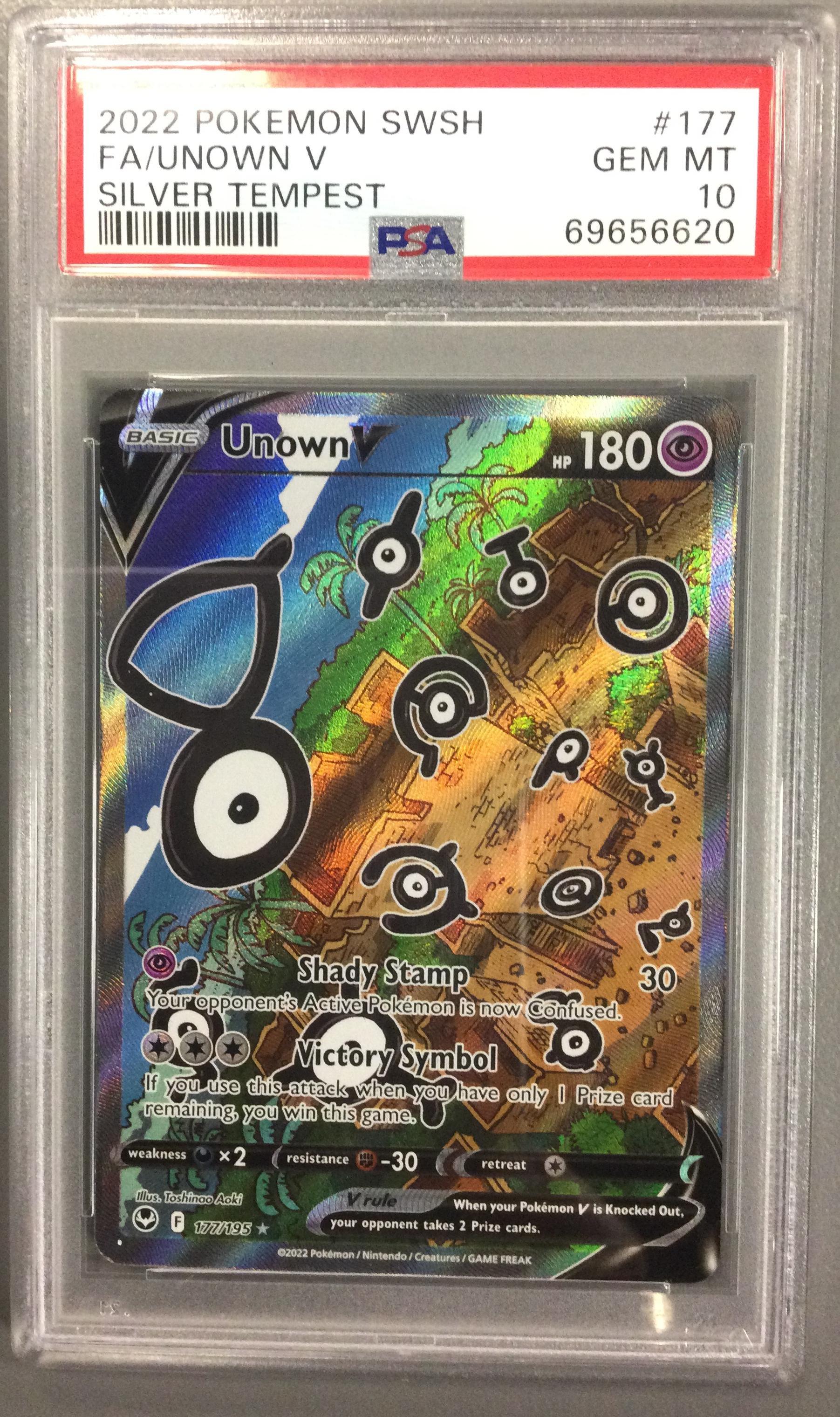 2022 Pokemon Sword & Shield Silver Tempest 177 Full Art/unown V PSA 10 ...
