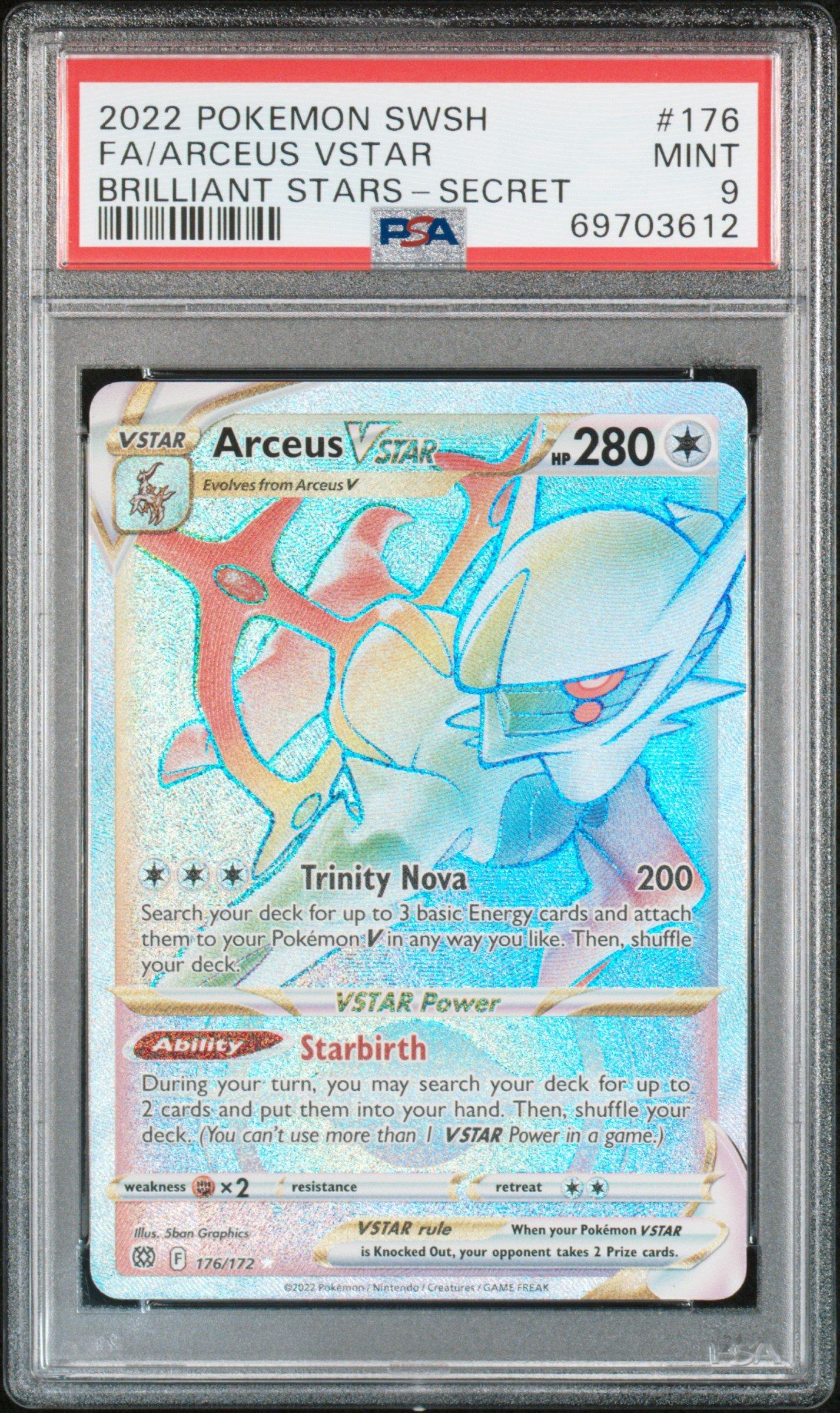 2022 Pokemon Sword & Shield Brilliant Stars 176 Full Art/arceus Vstar ...