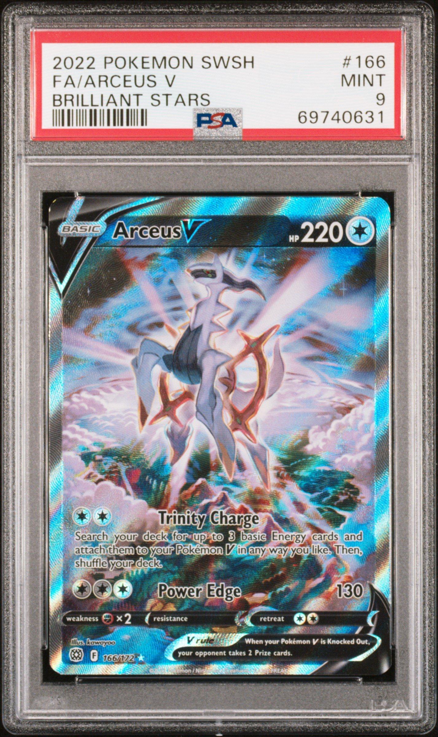 2022 Pokemon Sword & Shield Brilliant Stars 166 Full Art/arceus V PSA 9 ...