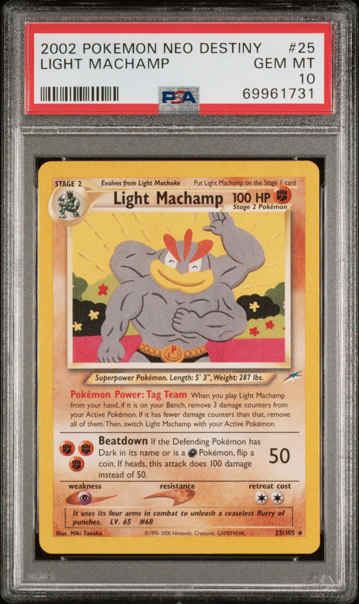 2002 Pokemon Neo Destiny 25 Light Machamp PSA 10 | GameStop
