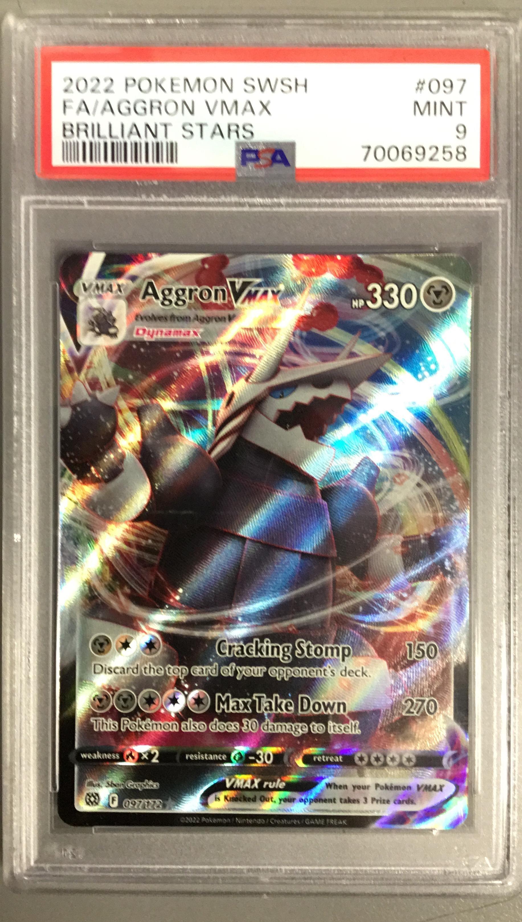 2022 Pokemon Sword & Shield Brilliant Stars 097 Full Art/aggron Vmax ...