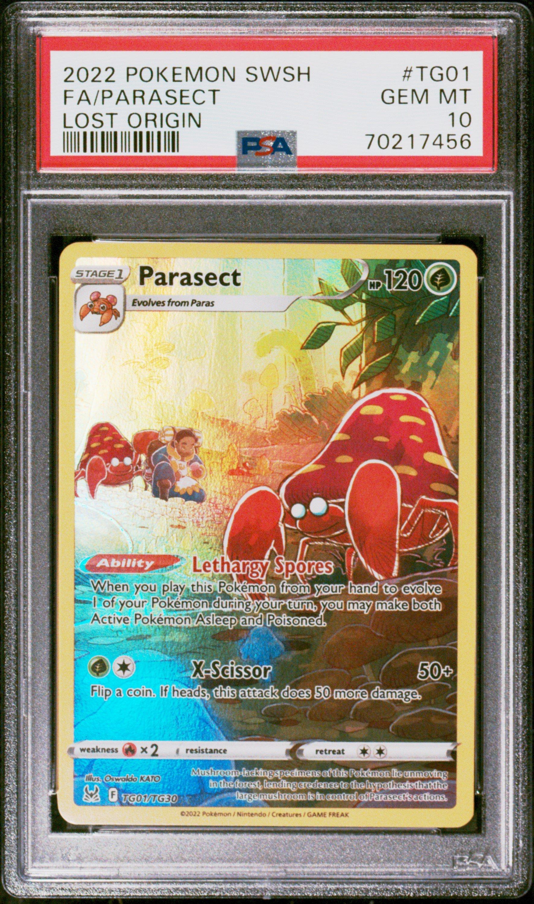 2022 Pokemon Sword & Shield Lost Origin Tg01 Full Art/parasect PSA 10 ...