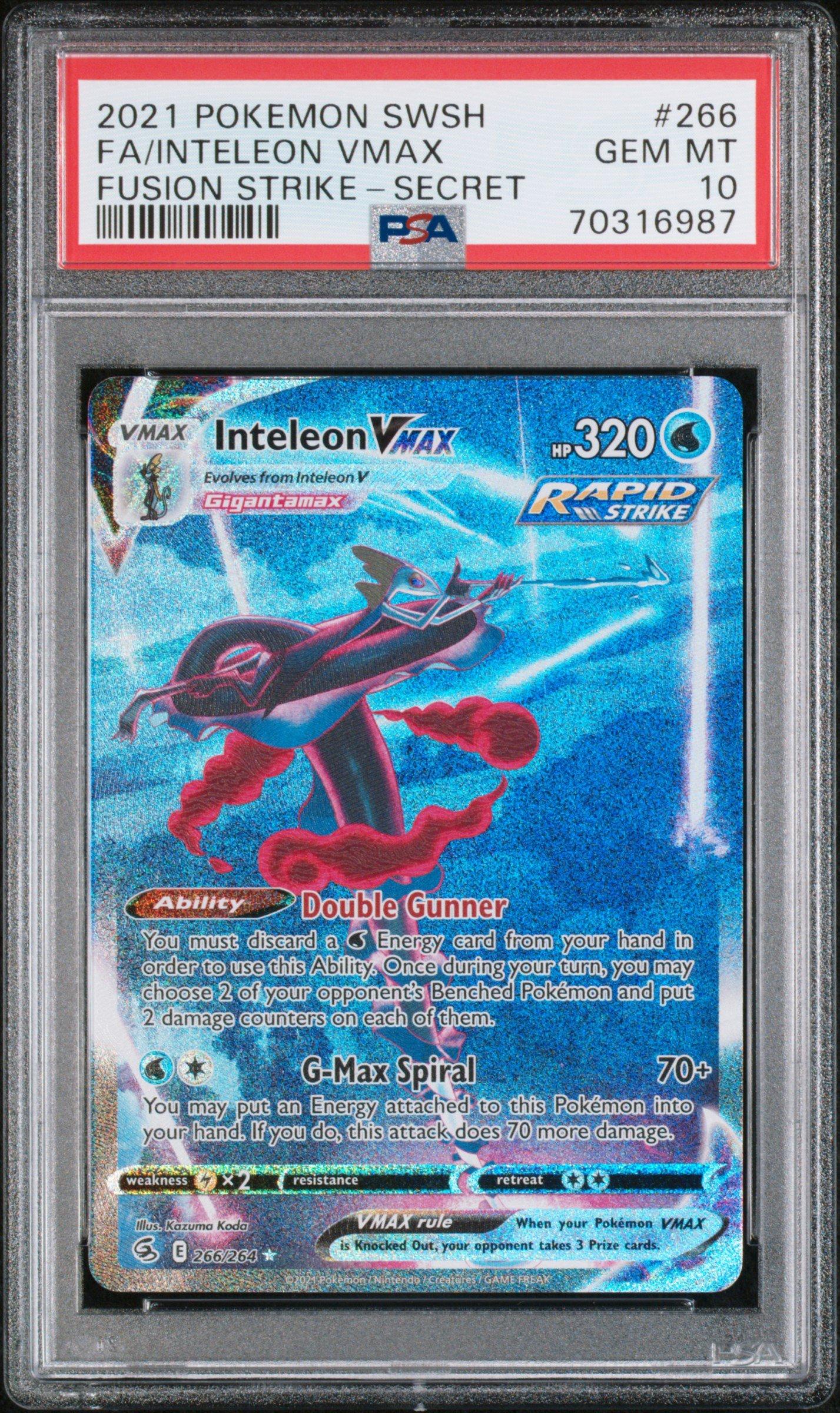 2021 Pokemon Sword & Shield Fusion Strike 266 Full Art/inteleon Vmax ...