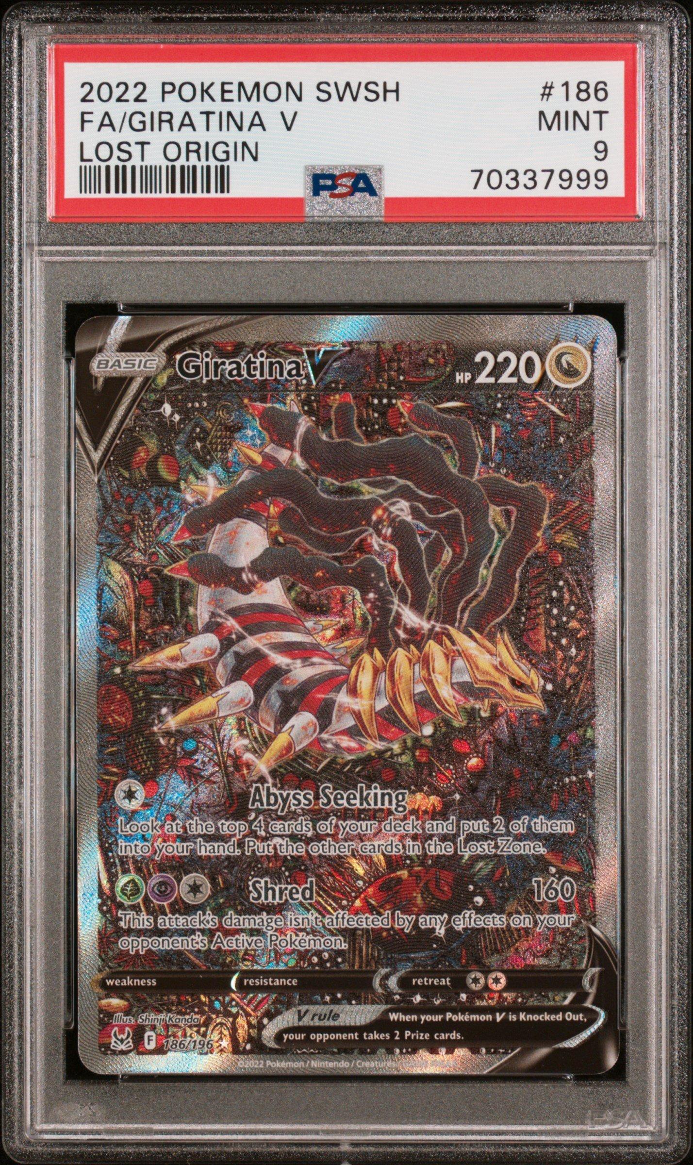 2022 Pokemon Sword & Shield Lost Origin 186 Full Art/giratina V PSA 9 ...