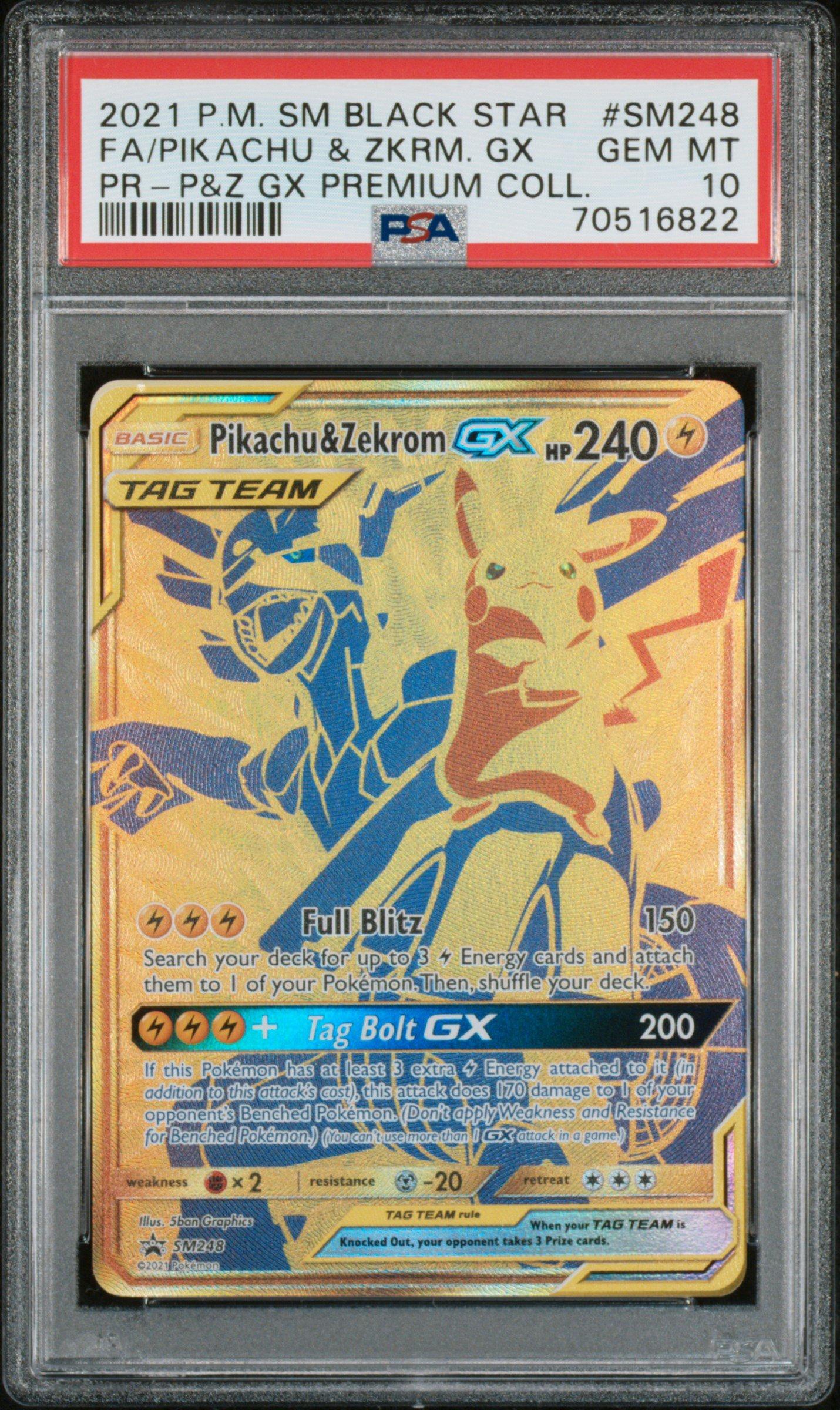 2021 Pokemon Sm Black Star Promo Sm248 Full Art/pikachu & Zekrom Gx Pikachu & Zekrom Gx Premium ...