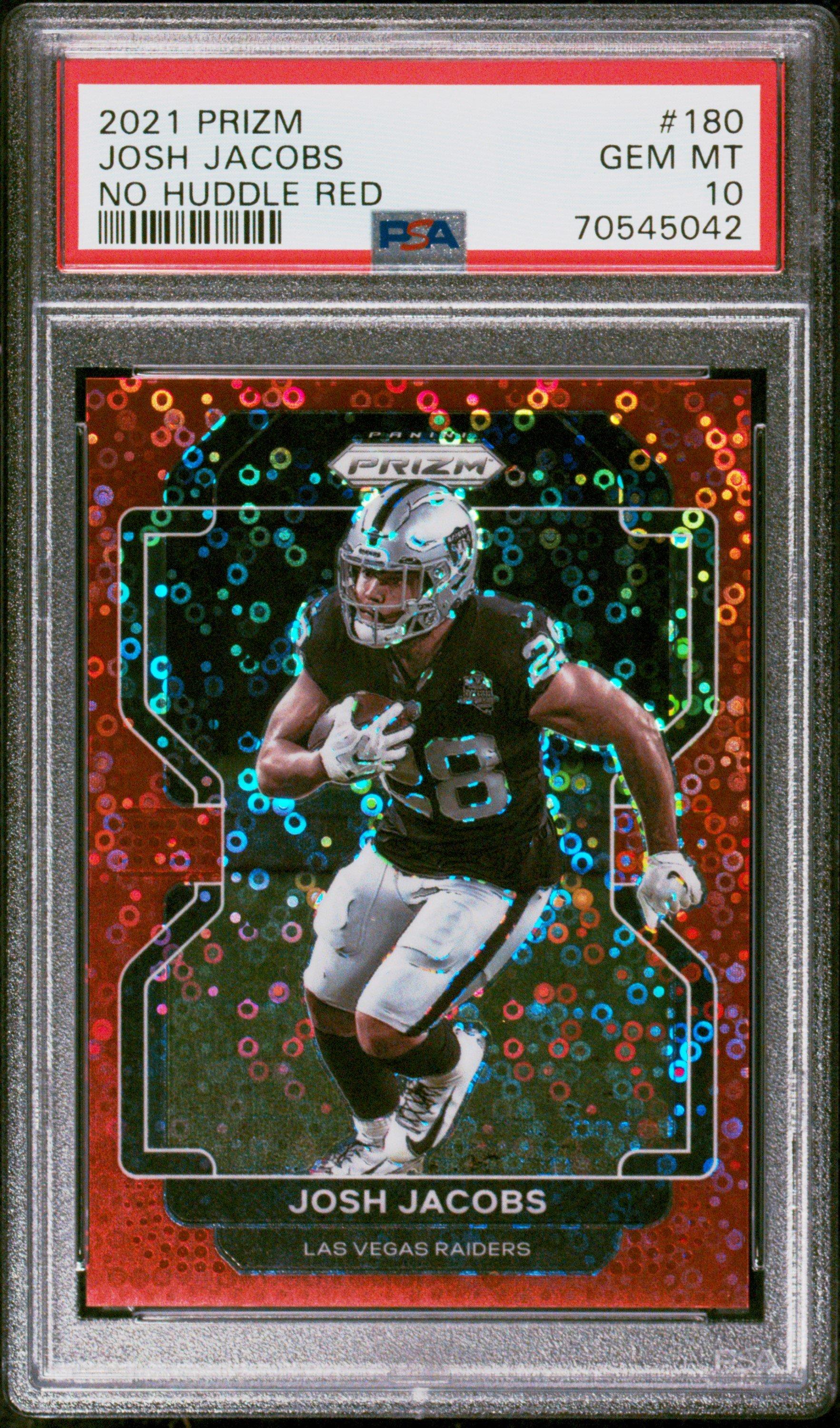 2021 Panini Prizm 180 Josh Jacobs No Huddle Red PSA 10 | GameStop