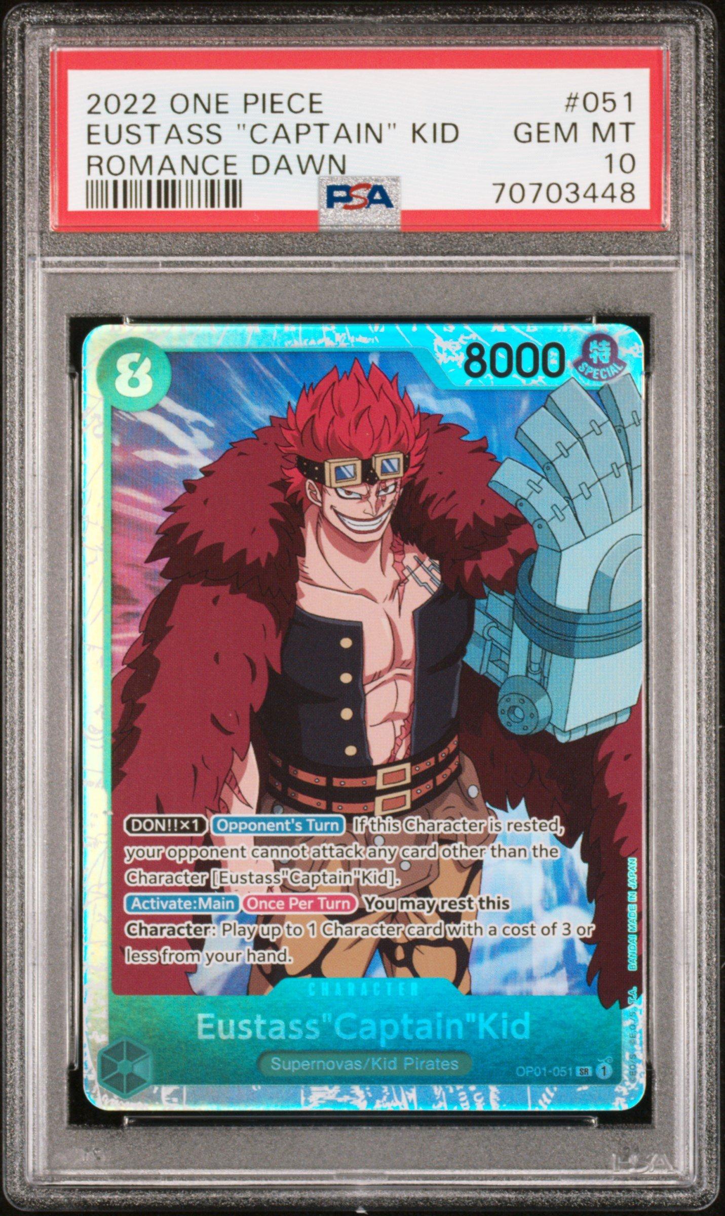 2022 One Piece Romance Dawn 051 Eustass "captain" Kid PSA 10 | GameStop