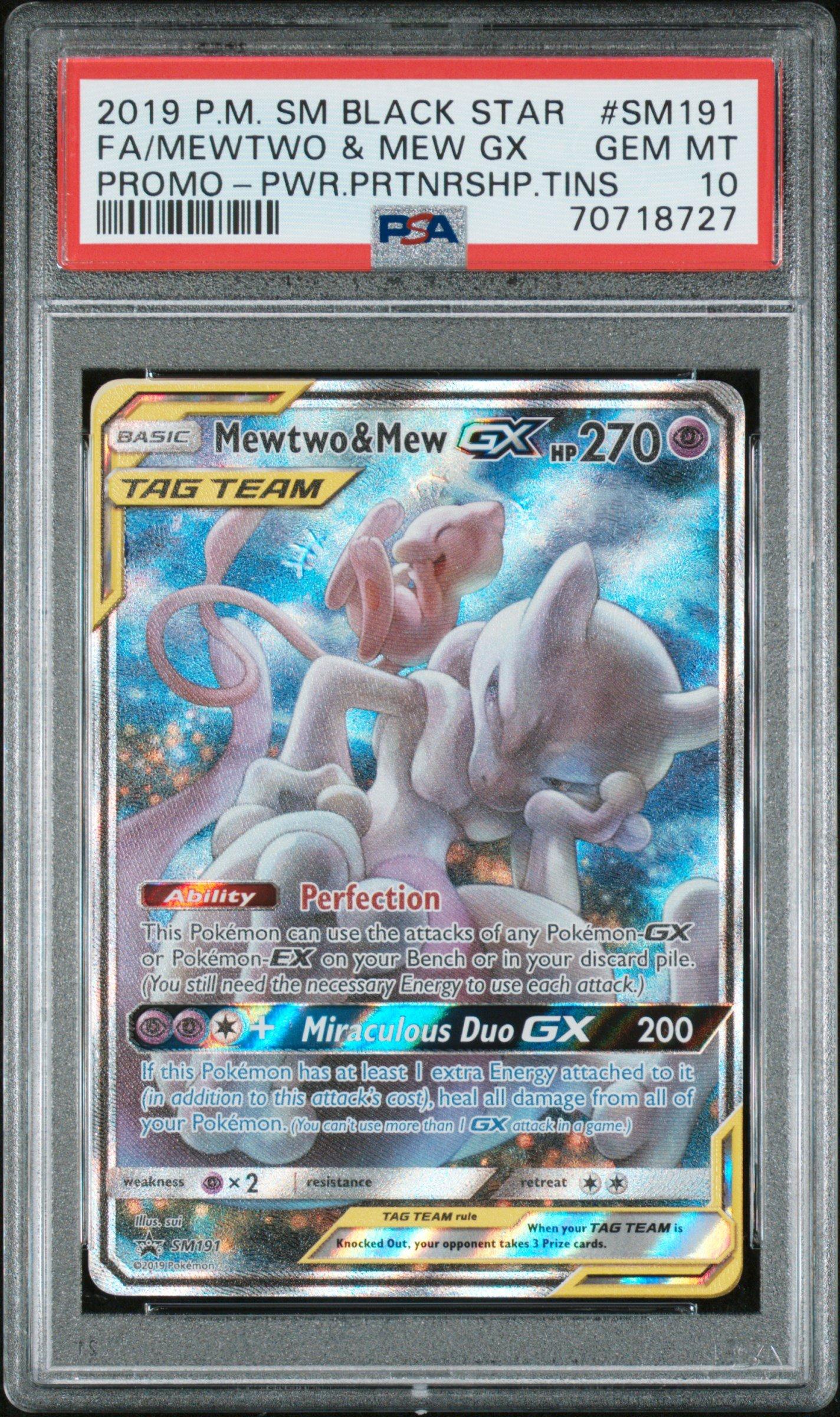 2019 Pokemon Sm Black Star Promo Sm191 Full Art/mewtwo & Mew Gx Power ...