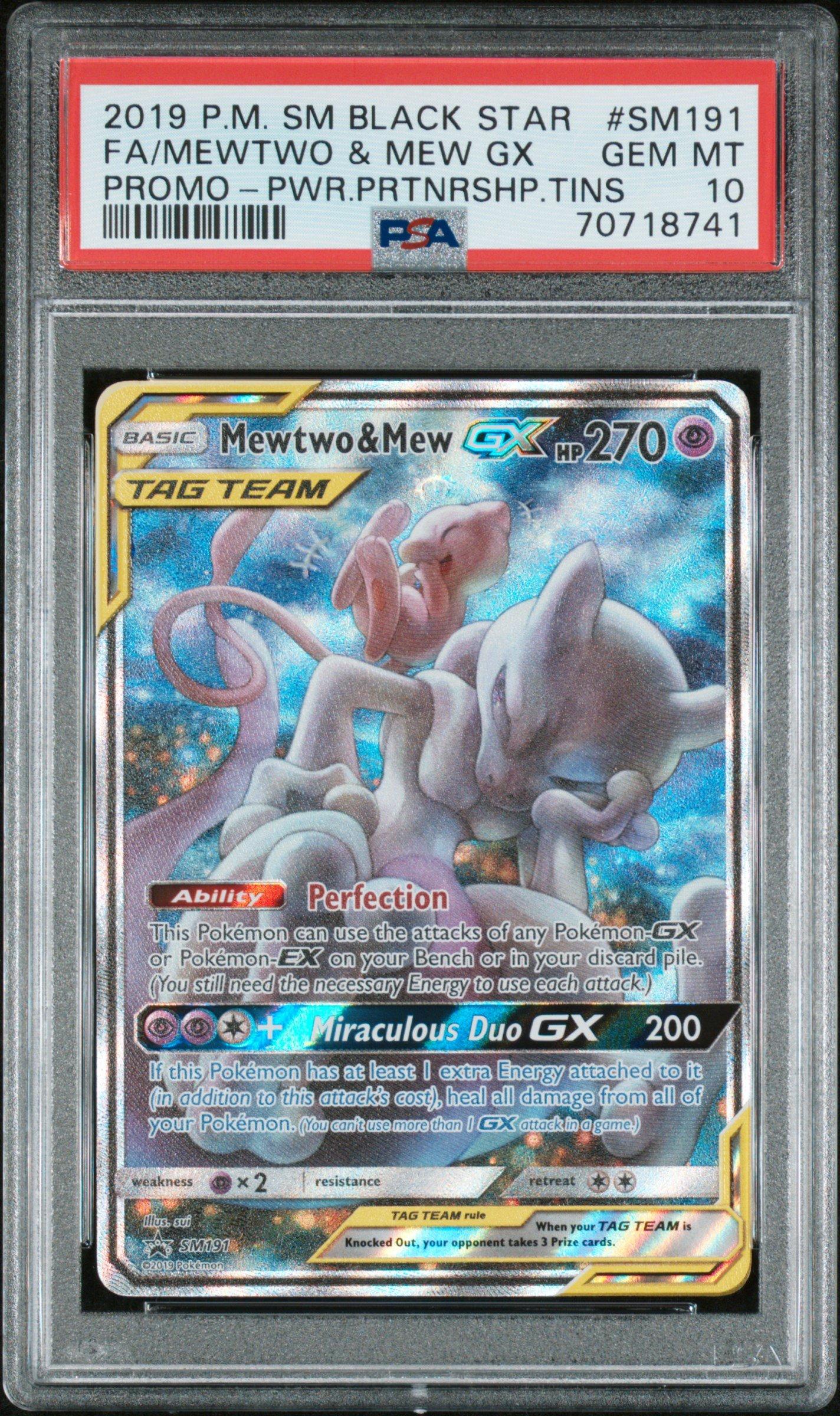 2019 Pokemon Sm Black Star Promo Sm191 Full Art/mewtwo & Mew Gx Power ...