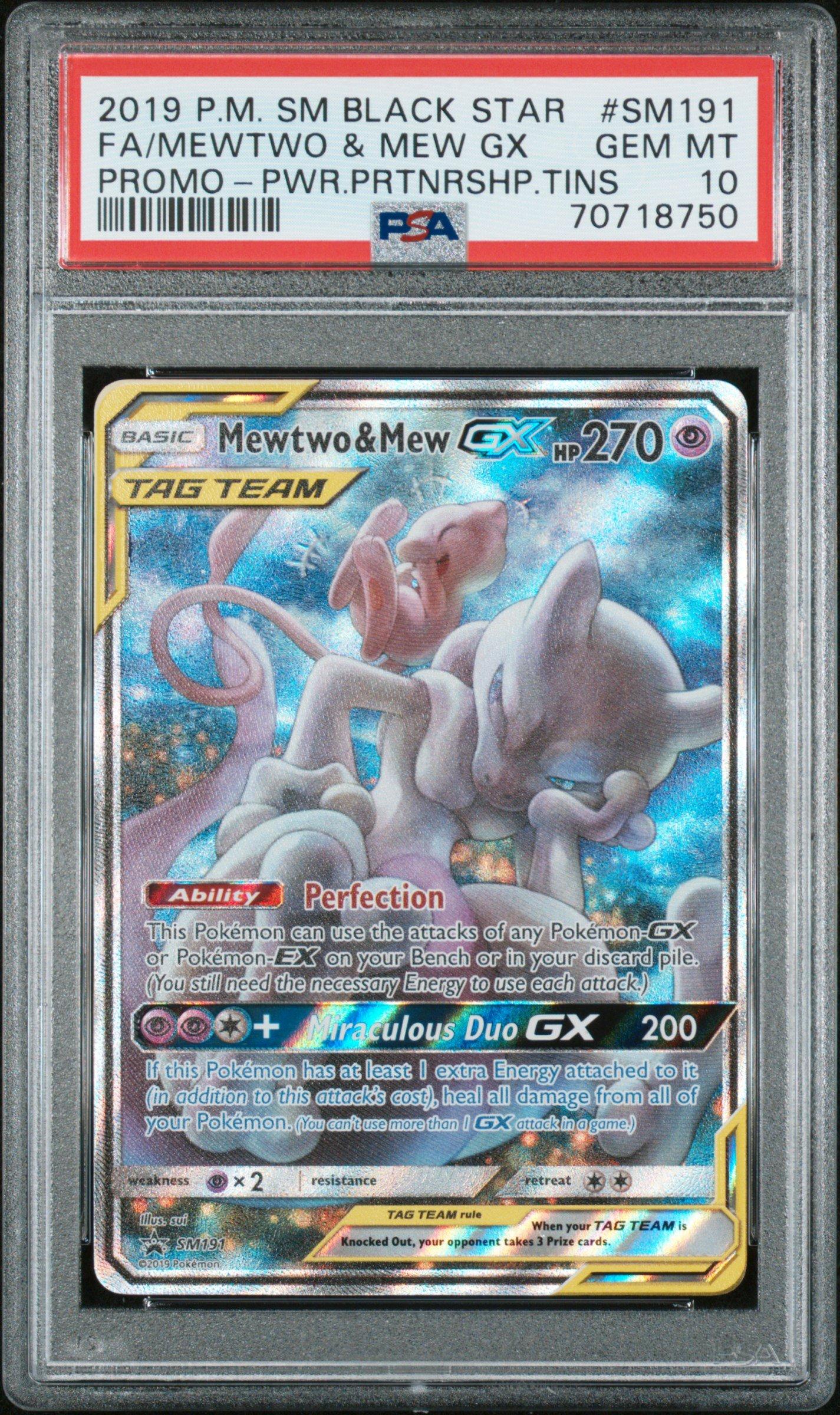 2019 Pokemon Sm Black Star Promo Sm191 Full Art/mewtwo & Mew Gx Power ...