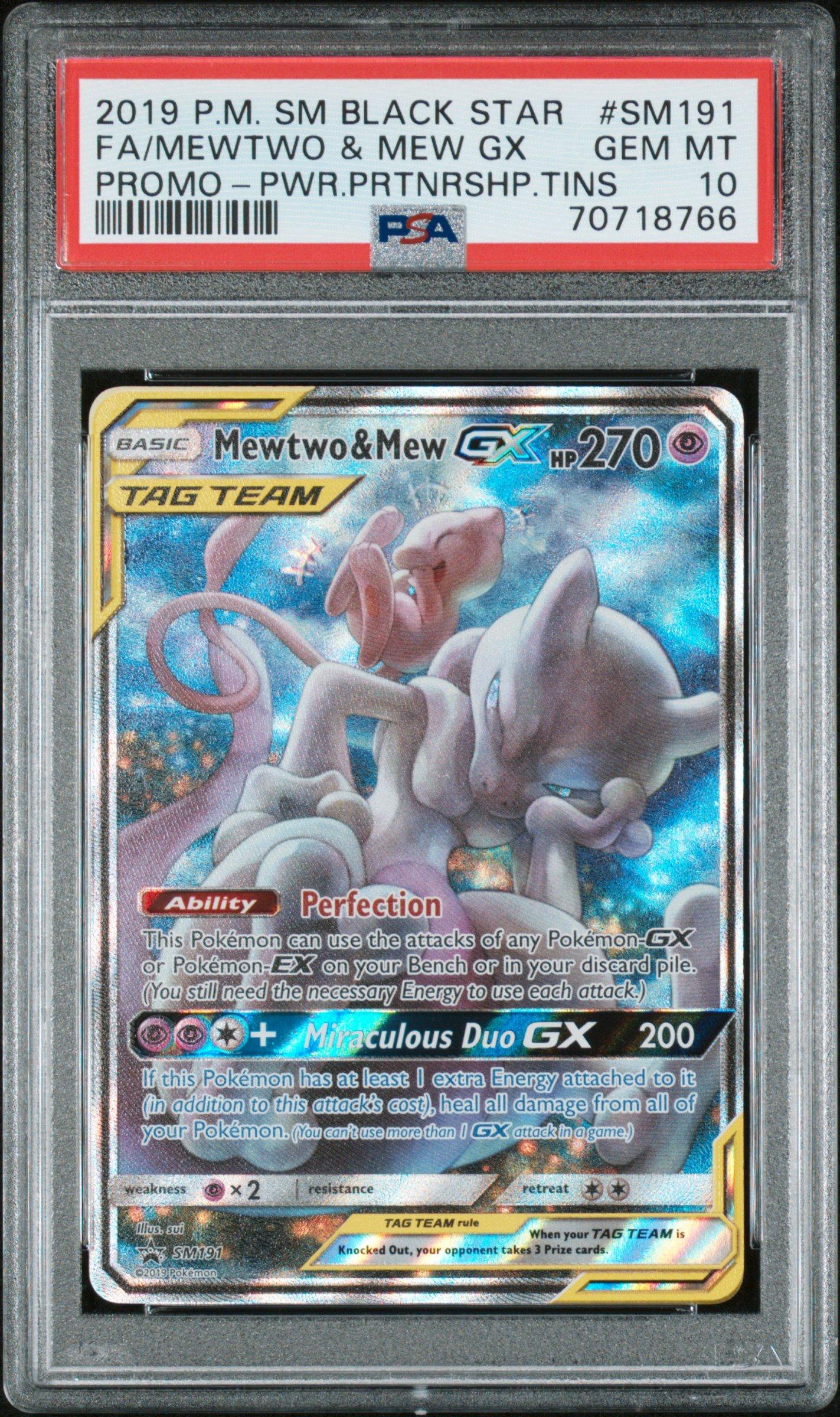 2019 Pokemon Sm Black Star Promo Sm191 Full Art/mewtwo & Mew Gx Power ...