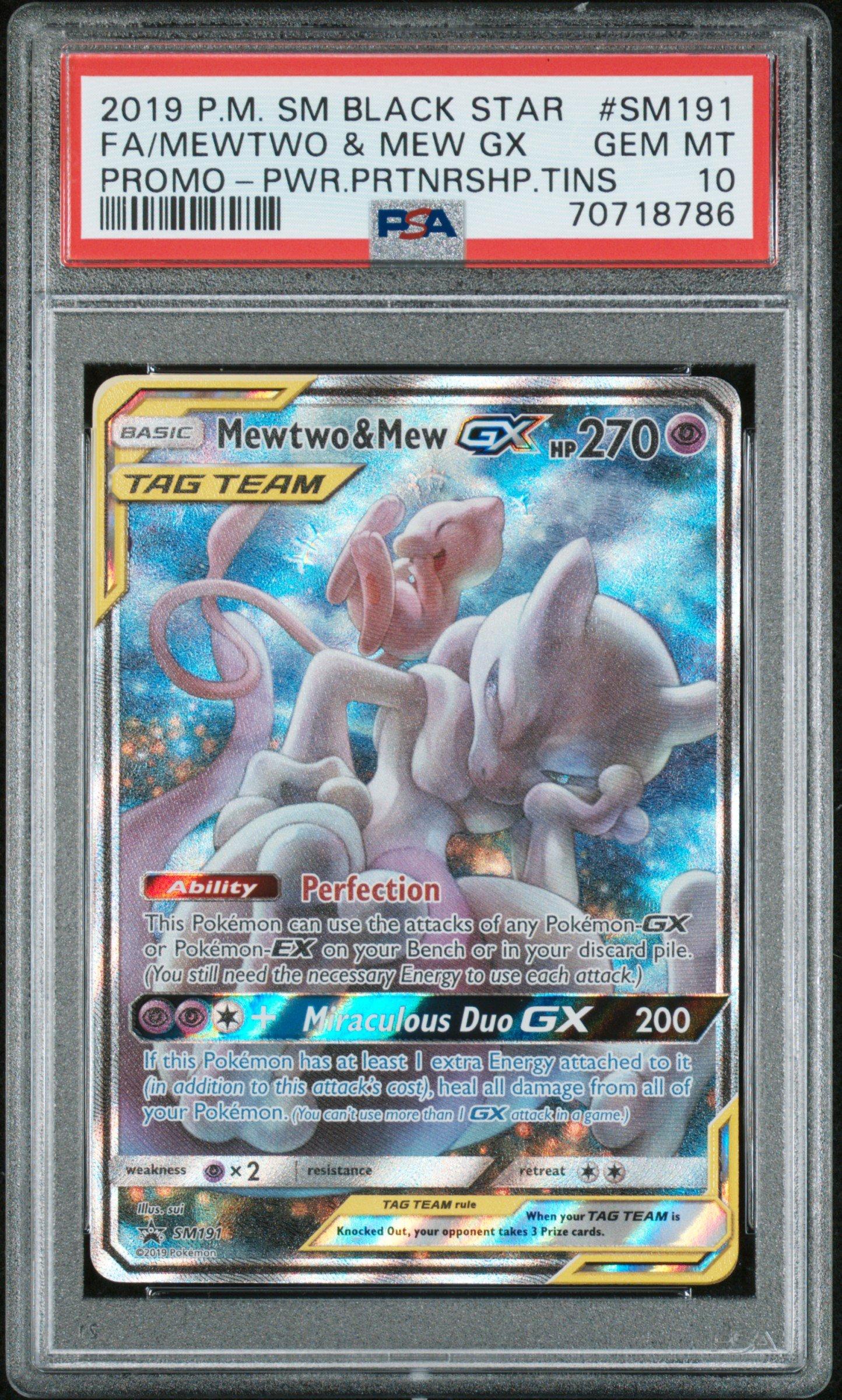 2019 Pokemon Sm Black Star Promo Sm191 Full Art/mewtwo & Mew Gx Power ...