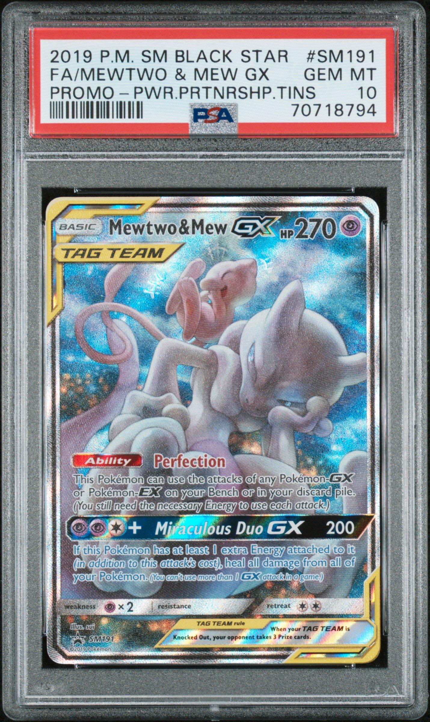 2019 Pokemon Sm Black Star Promo Sm191 Full Art/mewtwo & Mew Gx Power ...