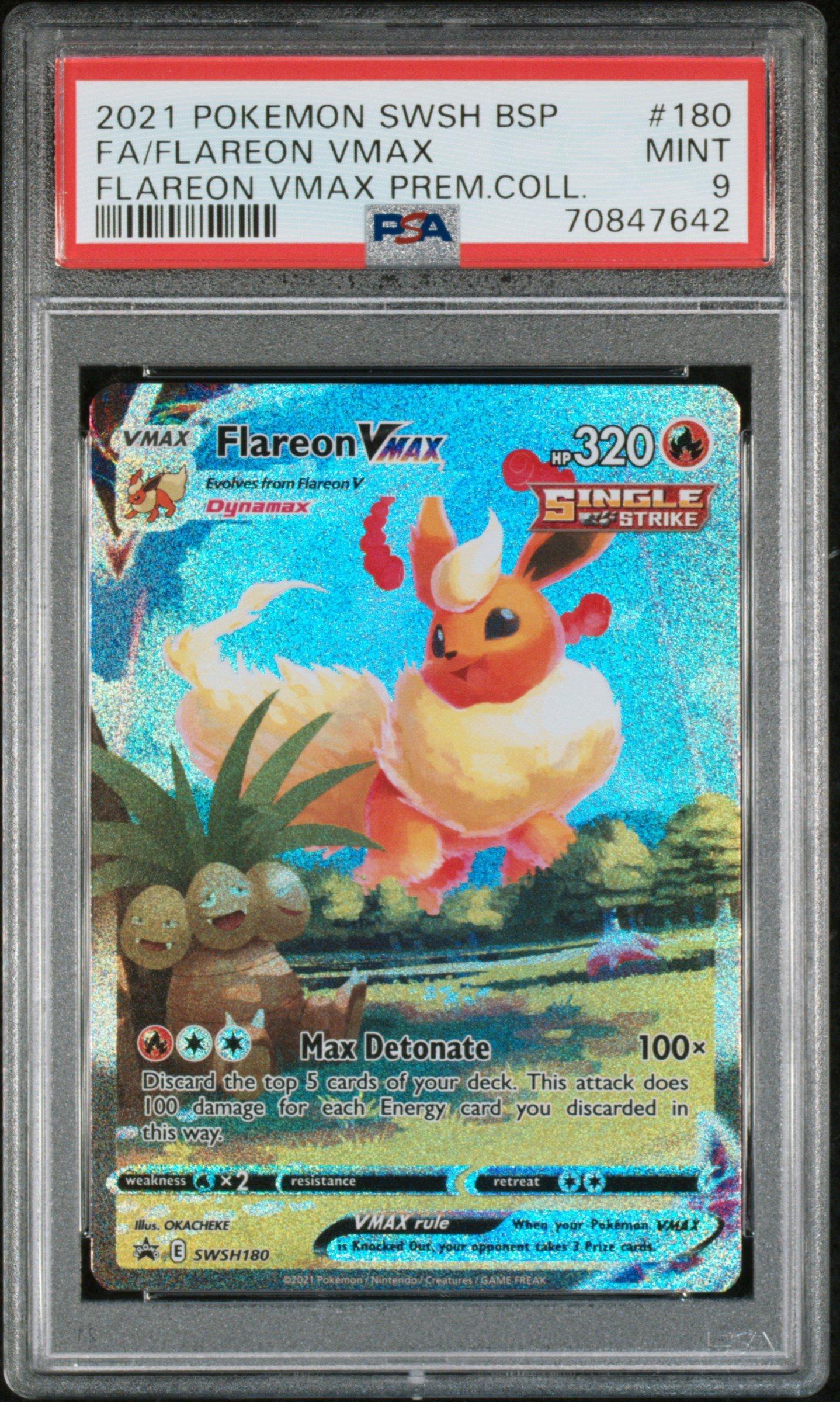 2021 Pokemon Swsh Black Star Promo 180 Full Art/flareon Vmax Flareon ...