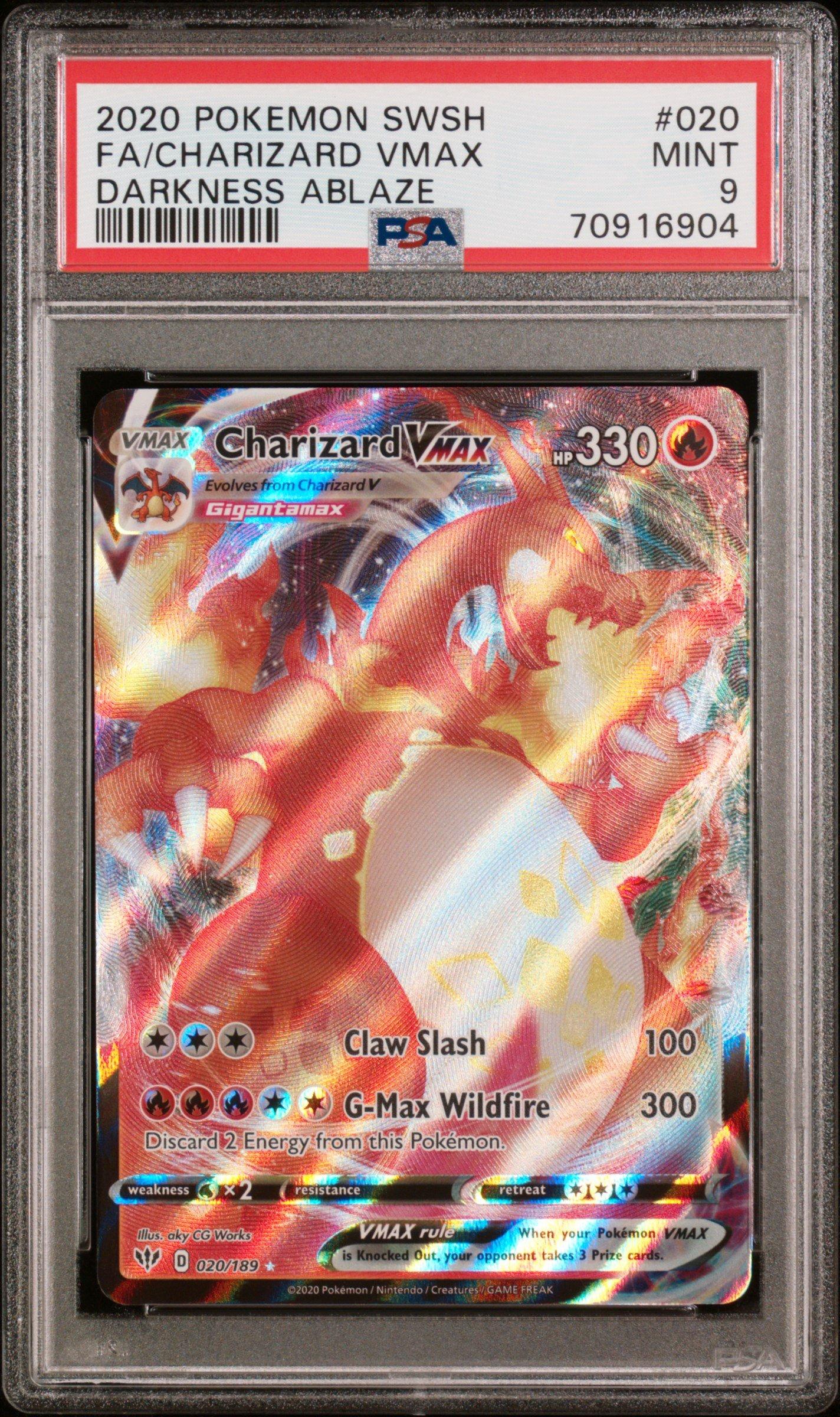 2020 Pokemon Sword & Shield Darkness Ablaze 020 Fa/charizard Vmax PSA 9 ...