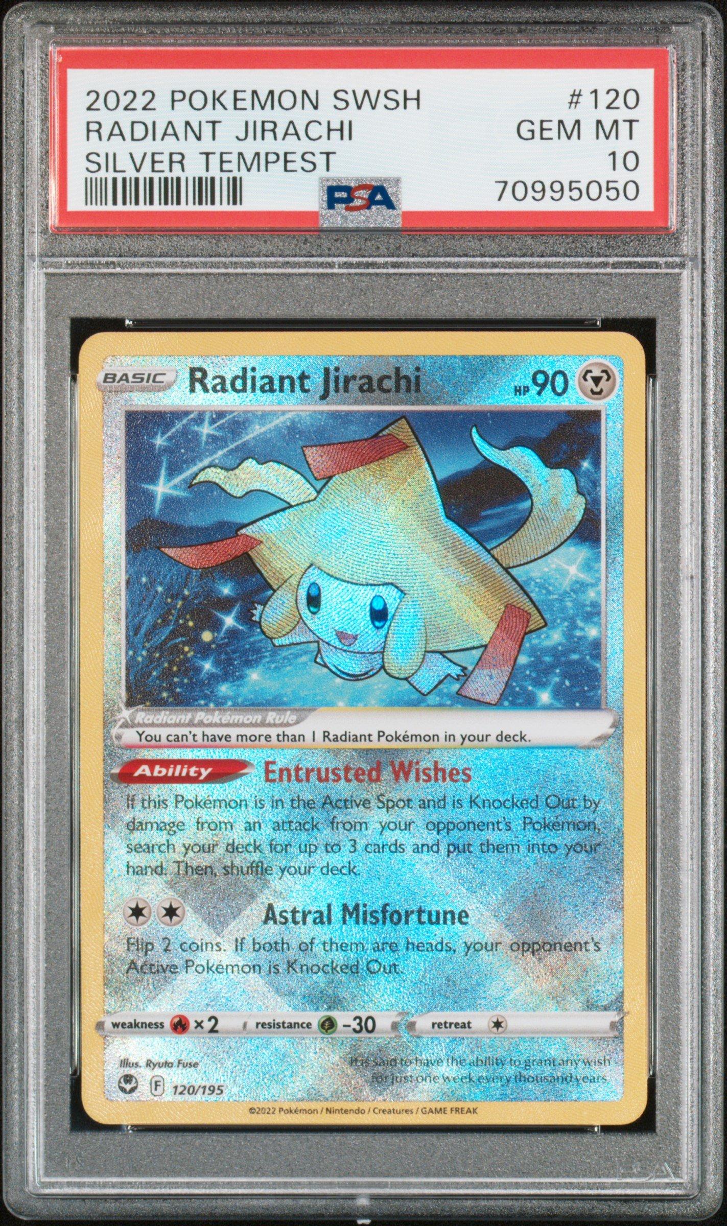 2022 Pokemon Sword & Shield Silver Tempest 120 Radiant Jirachi PSA 10 ...