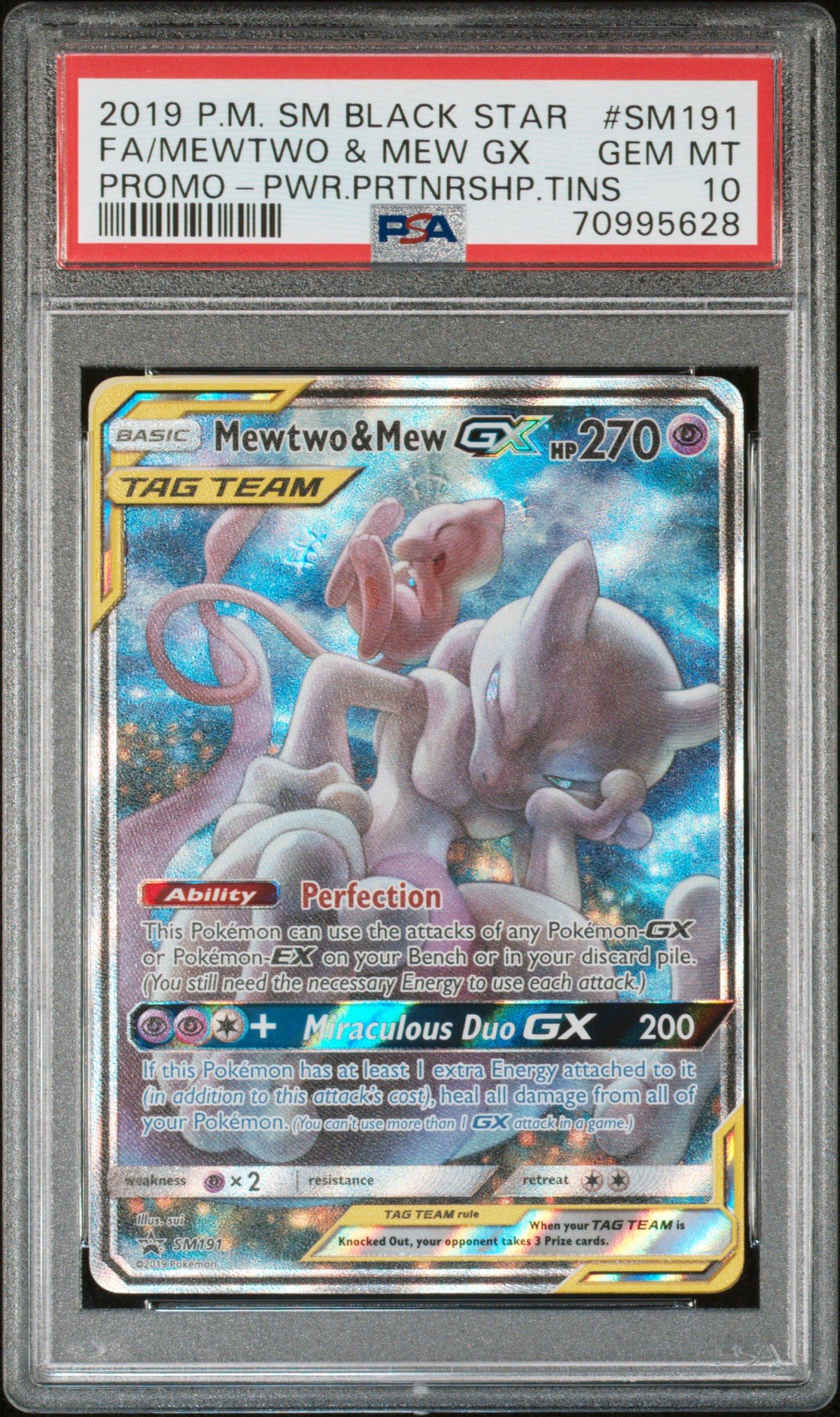 2019 Pokemon Sm Black Star Promo Sm191 Full Art/mewtwo & Mew Gx Power ...