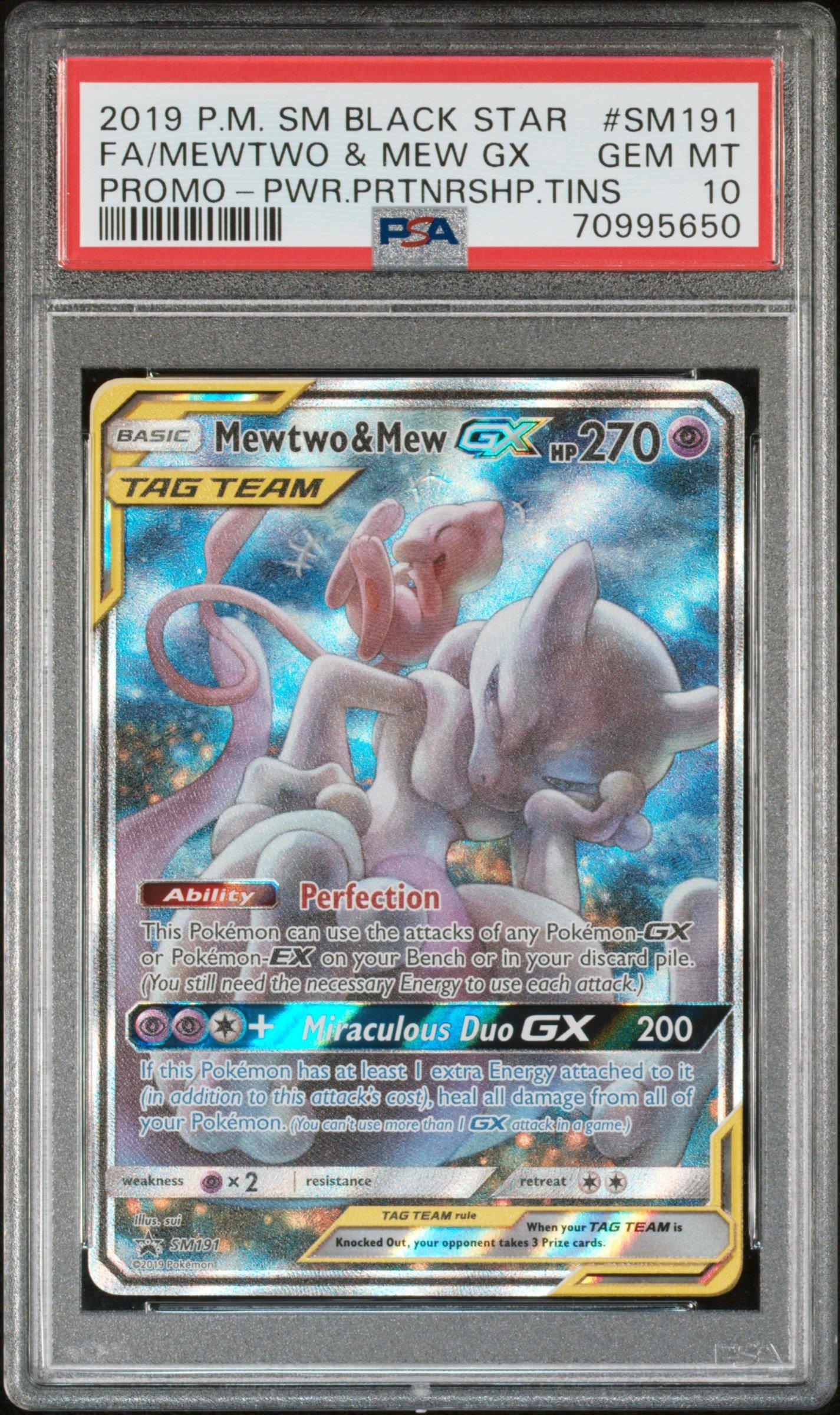 2019 Pokemon Sm Black Star Promo Sm191 Full Art/mewtwo & Mew Gx Power ...