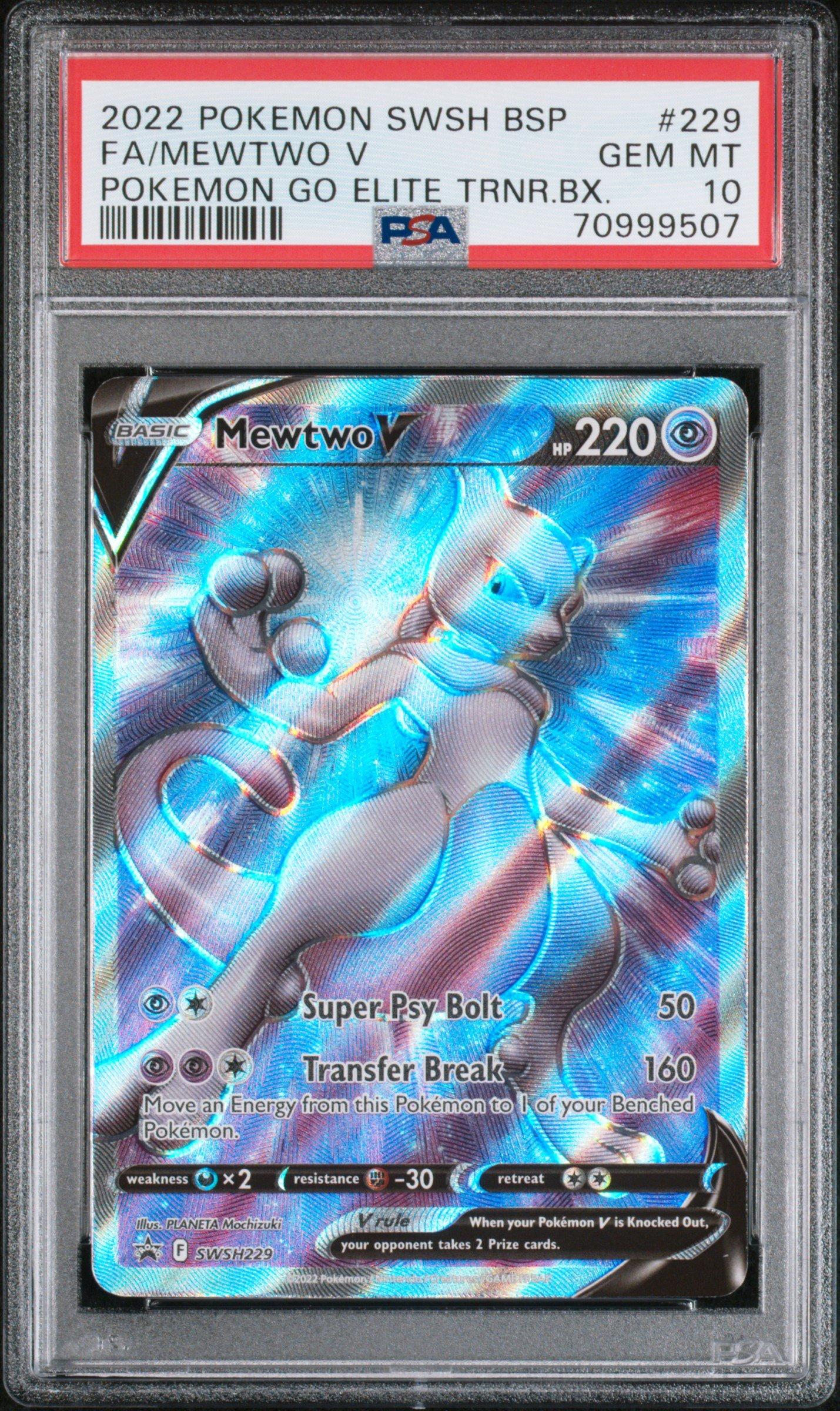 2022 Pokemon Swsh Black Star Promo 229 Full Art/mewtwo V Pokemon Go ...