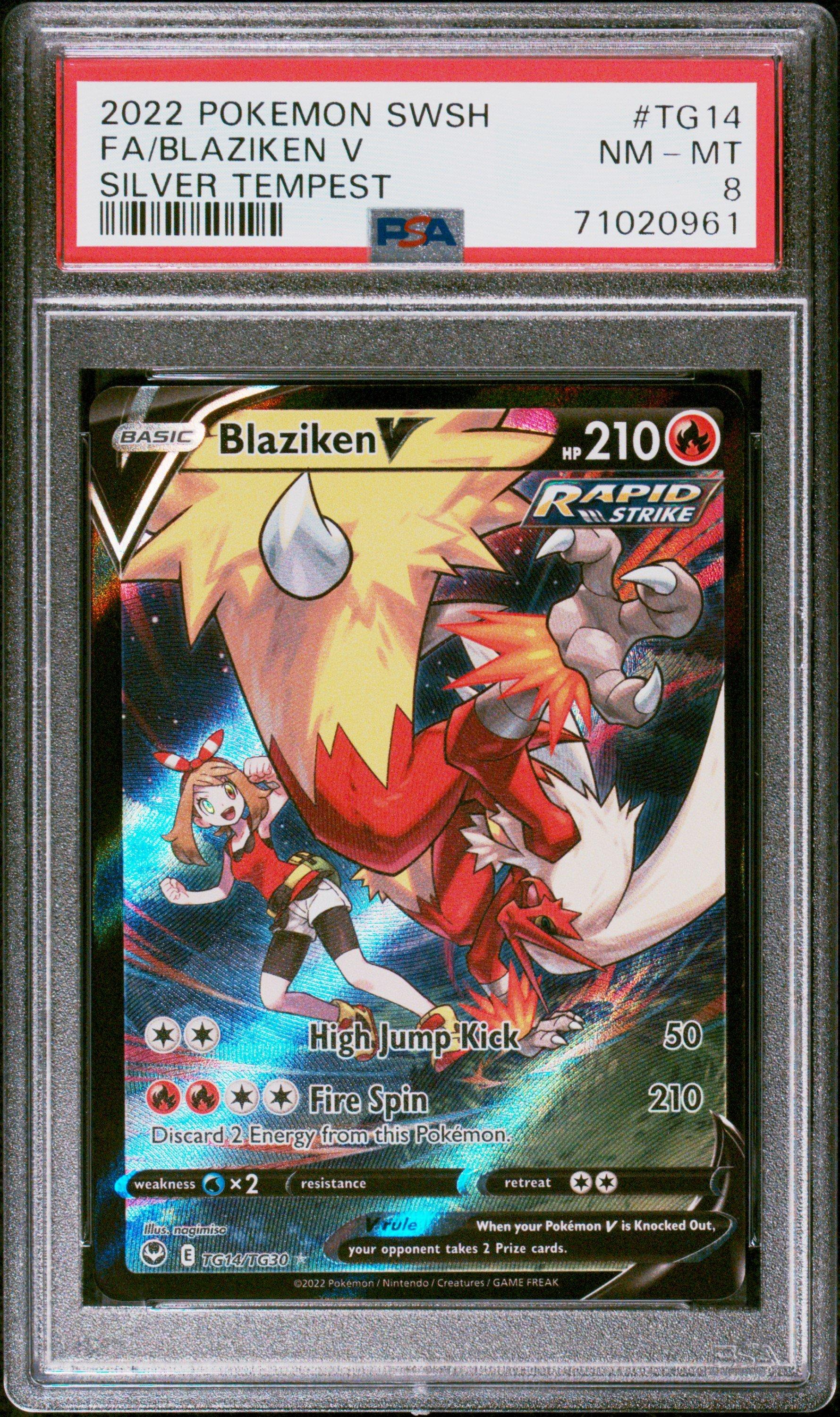 2022 Pokemon Sword & Shield Silver Tempest Tg14 Full Art/blaziken V PSA ...