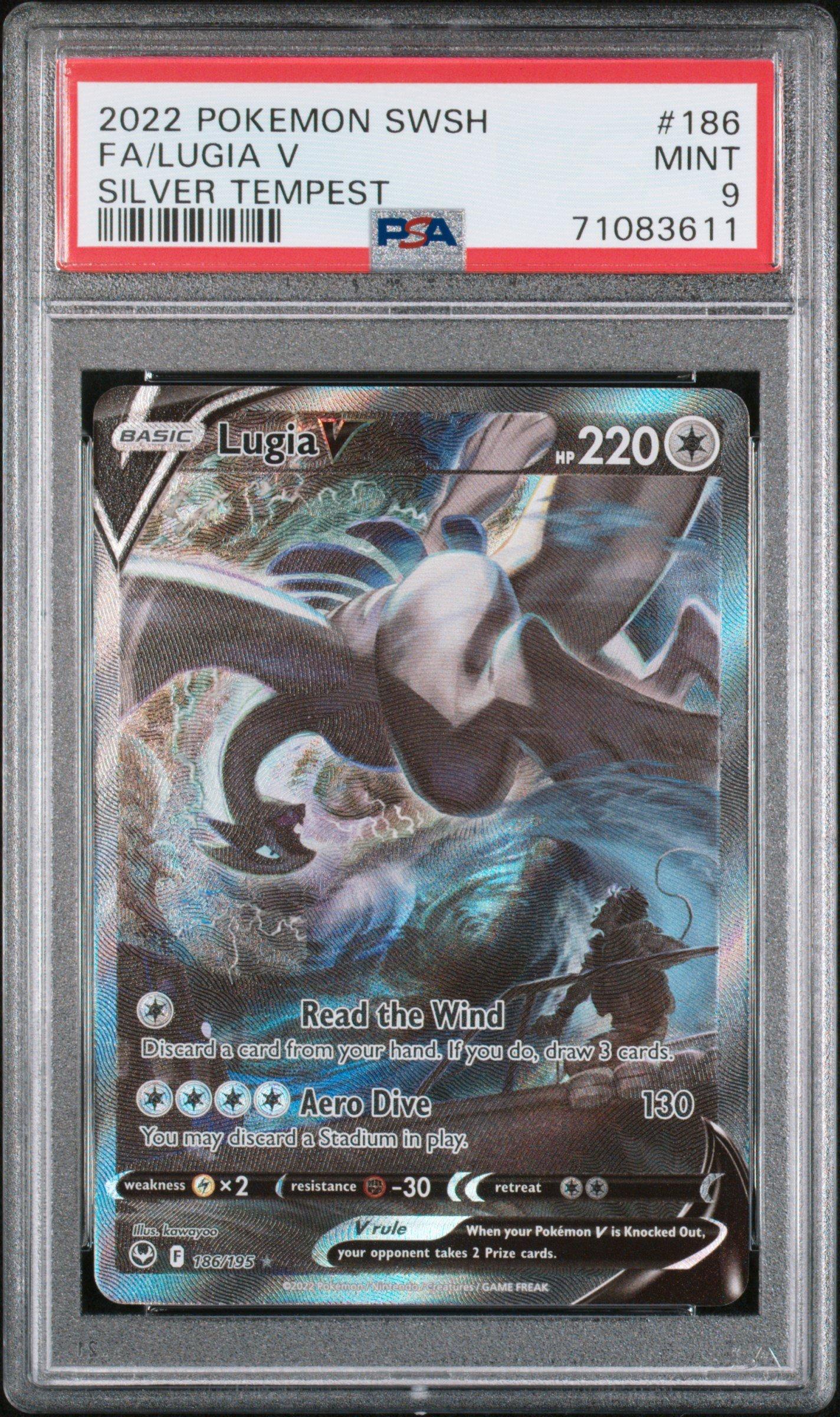 2022 Pokemon Sword & Shield Silver Tempest 186 Full Art/lugia V PSA 9 ...