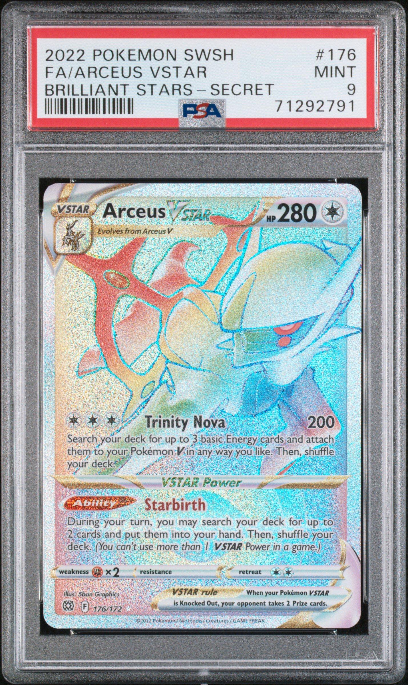 2022 Pokemon Sword & Shield Brilliant Stars 176 Full Art/arceus Vstar ...