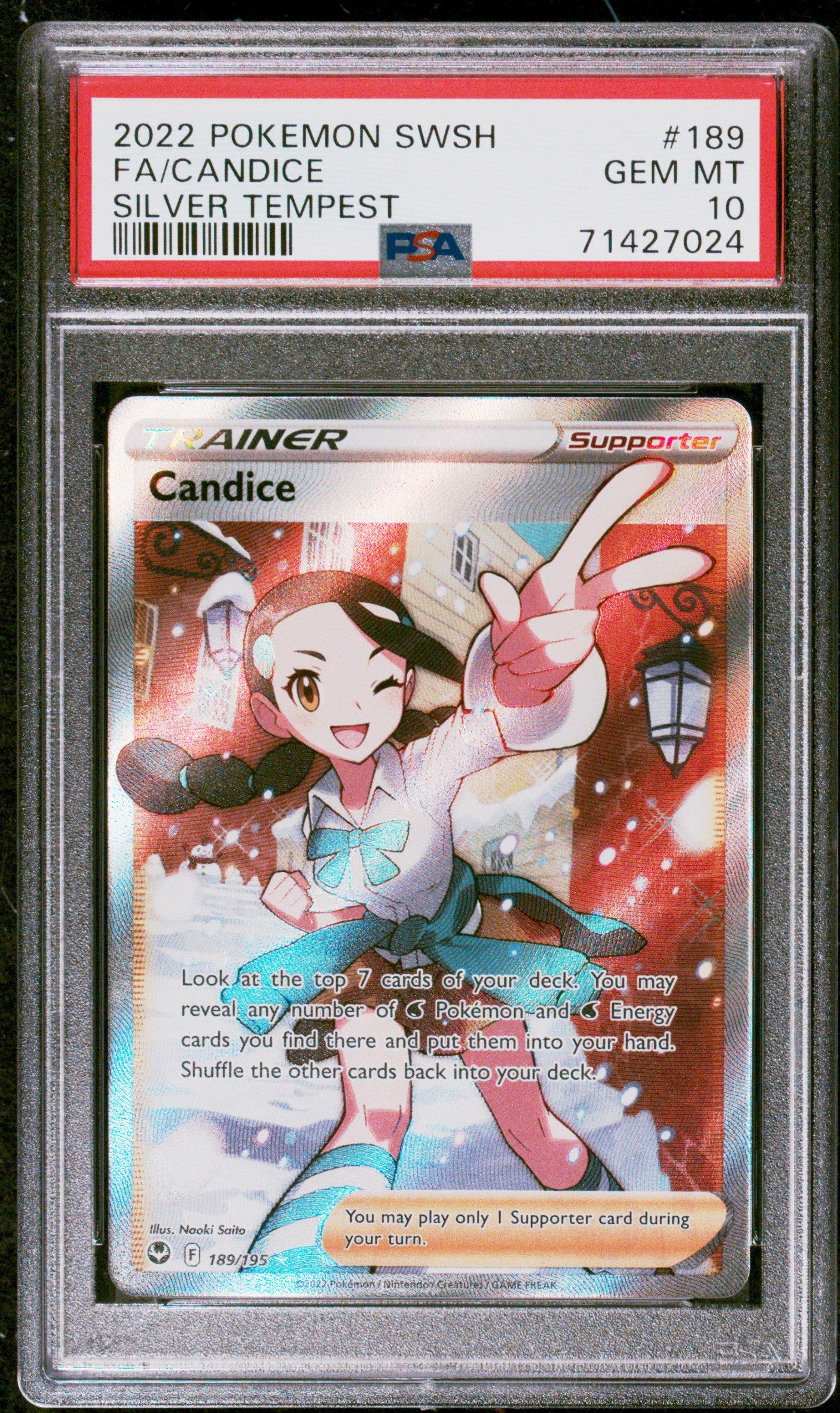 2022 Pokemon Sword & Shield Silver Tempest 189 Full Art/candice PSA 10 ...