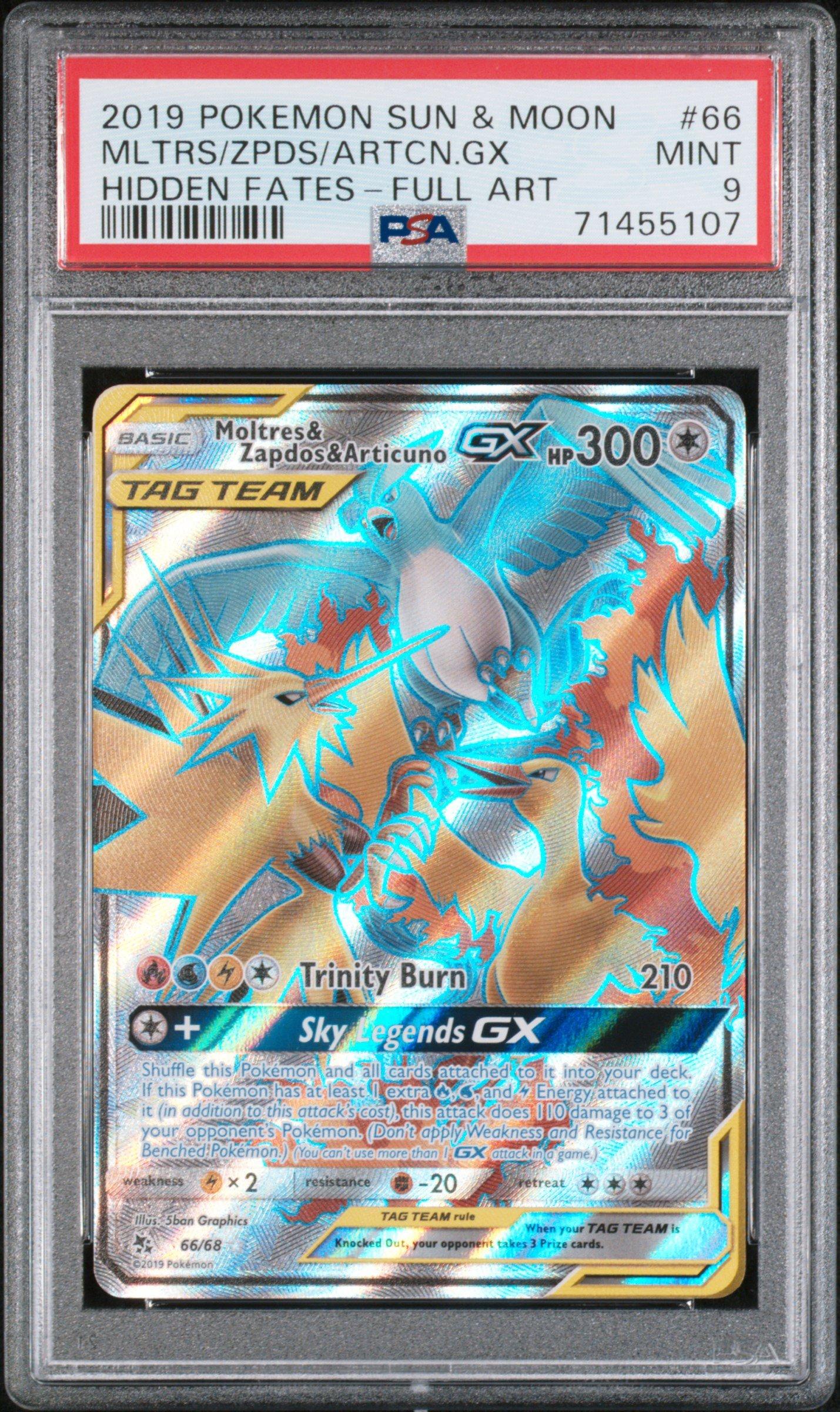 2019 Pokemon Sun & Moon Hidden Fates 66 Full Art/moltres & Zapdos ...