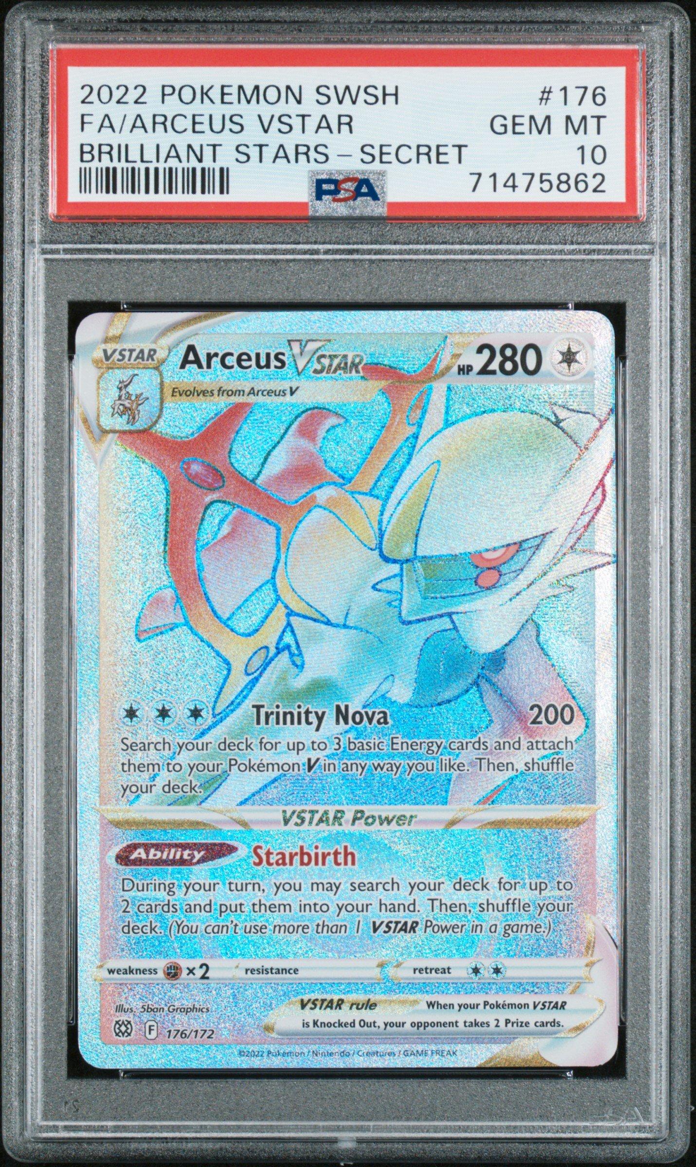 2022 Pokemon Sword & Shield Brilliant Stars 176 Full Art/arceus Vstar ...