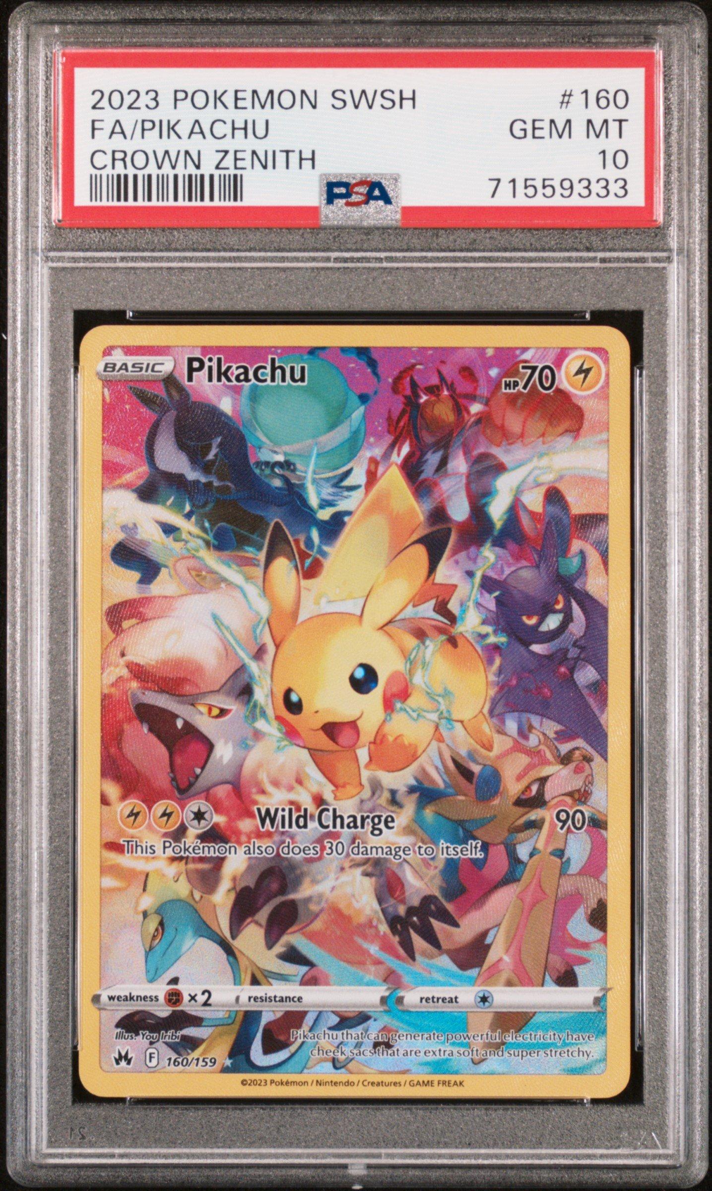 2023 Pokemon Sword And Shield Crown Zenith 160 Full Art/pikachu PSA 10 ...