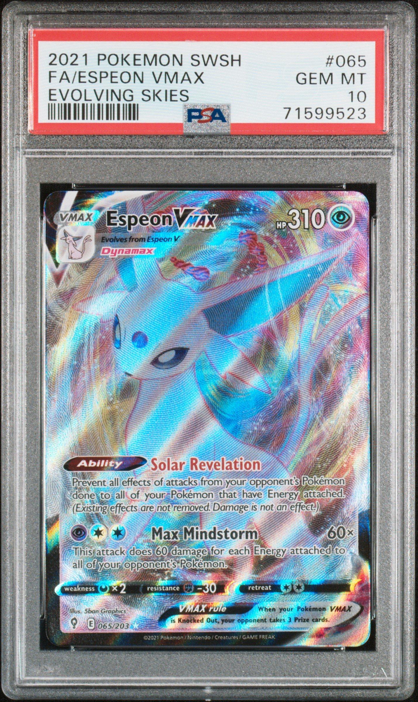 2021 Pokemon Sword & Shield Evolving Skies 065 Full Art/espeon Vmax PSA ...