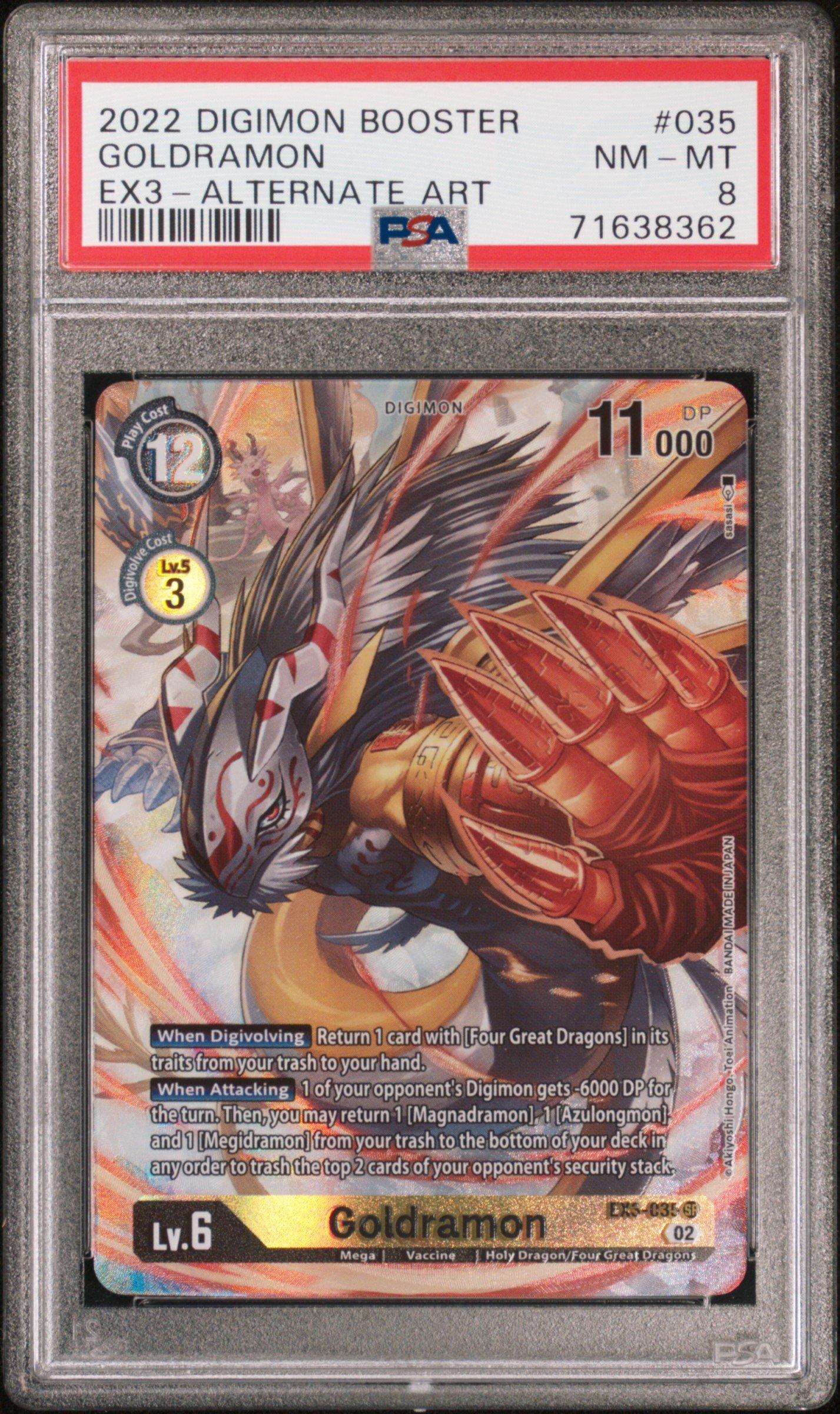 2022 Digimon Booster Draconic Roar 035 Goldramon Alternate Art PSA 8 ...