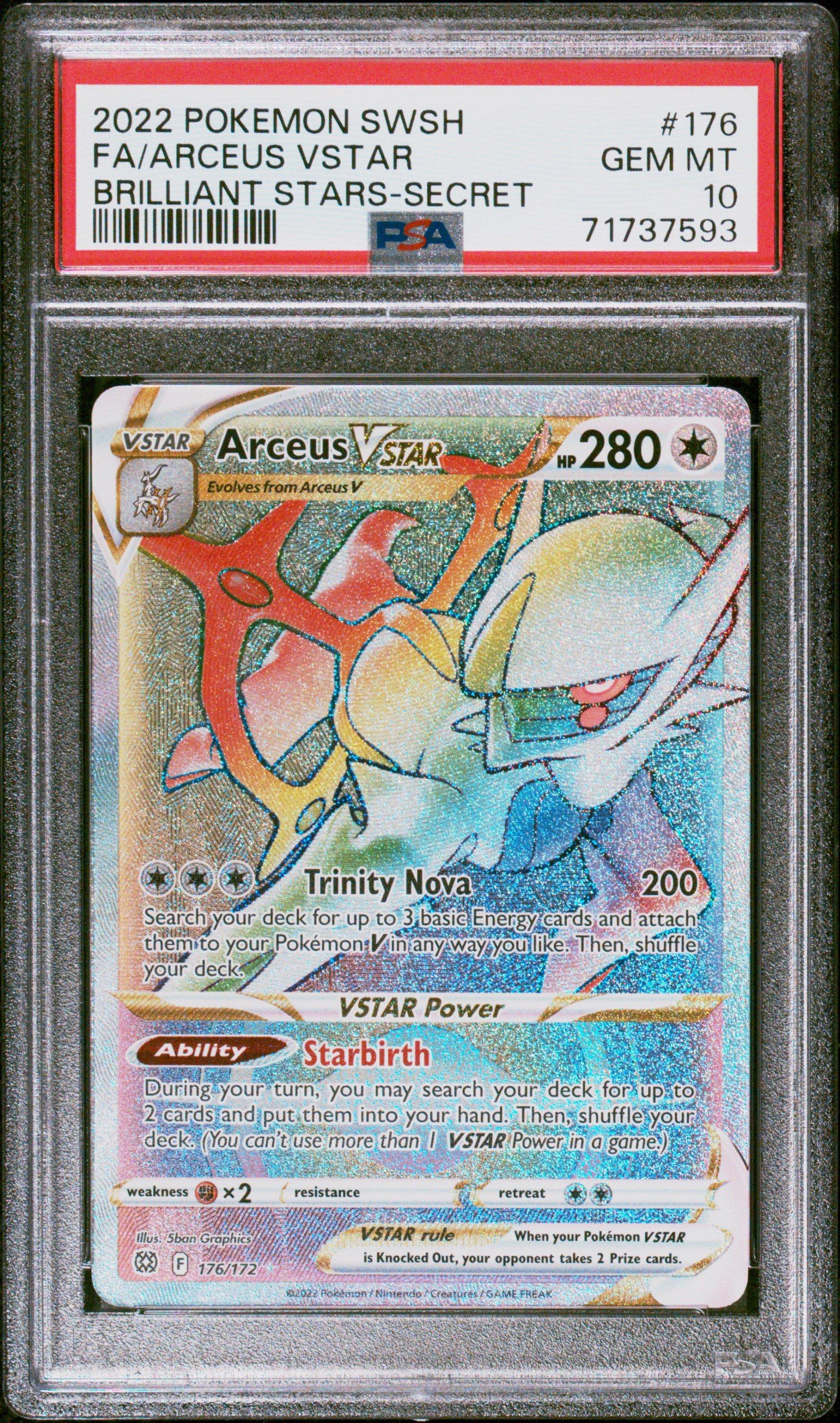2022 Pokemon Sword & Shield Brilliant Stars 176 Full Art/arceus Vstar ...