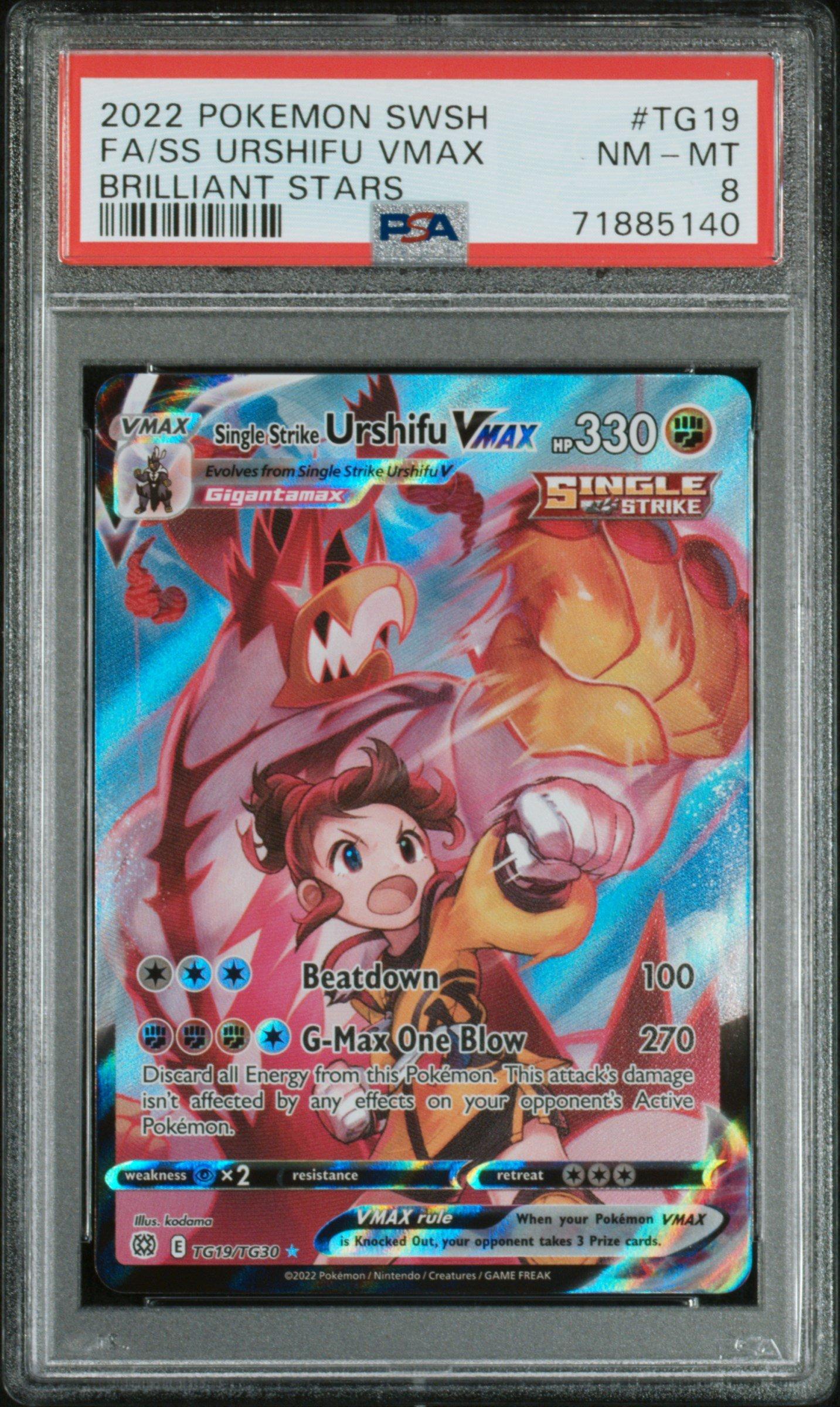 2022 Pokemon Sword & Shield Brilliant Stars Tg19 Full Art/single Strike ...