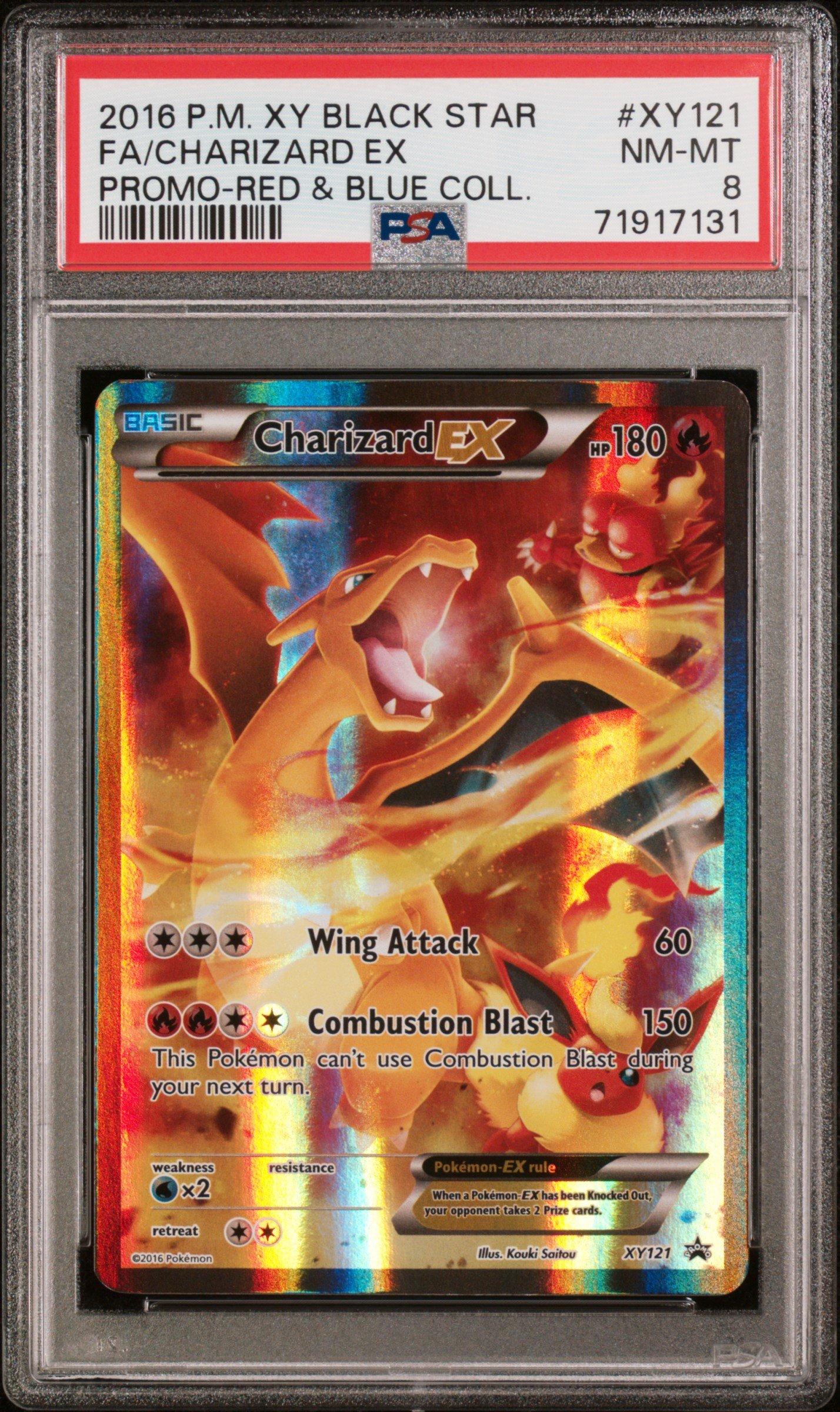 2016 Pokemon Xy Black Star Promo Xy121 Full Art/charizard Ex Red & Blue Collection PSA 8 | GameStop